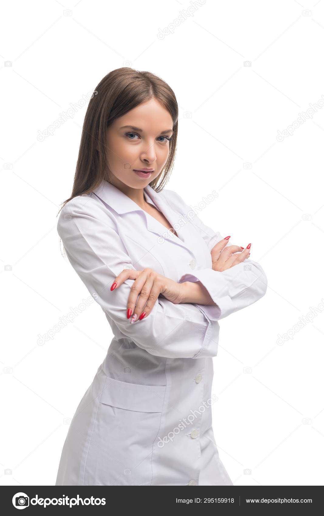 Young pretty nurse in uniform isolated portrait — Stock Photo © Wisky ...