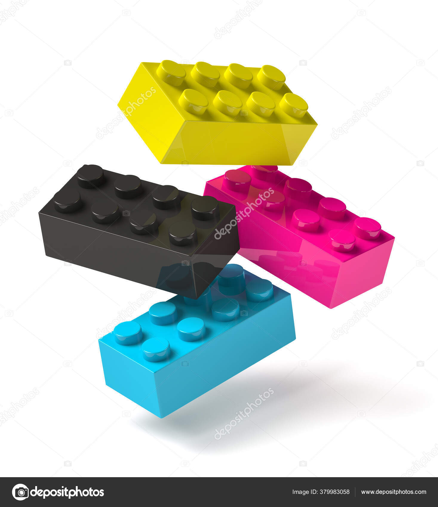 Four Building Blocks Clipart