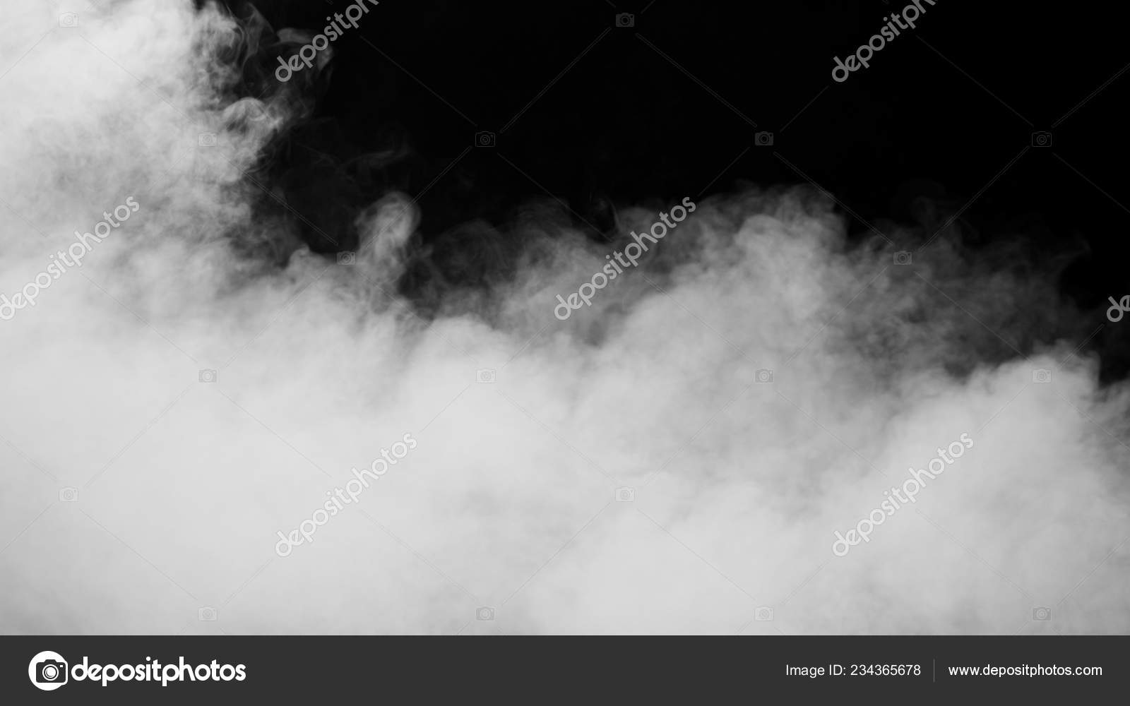 White Smoke Cloud Black Background