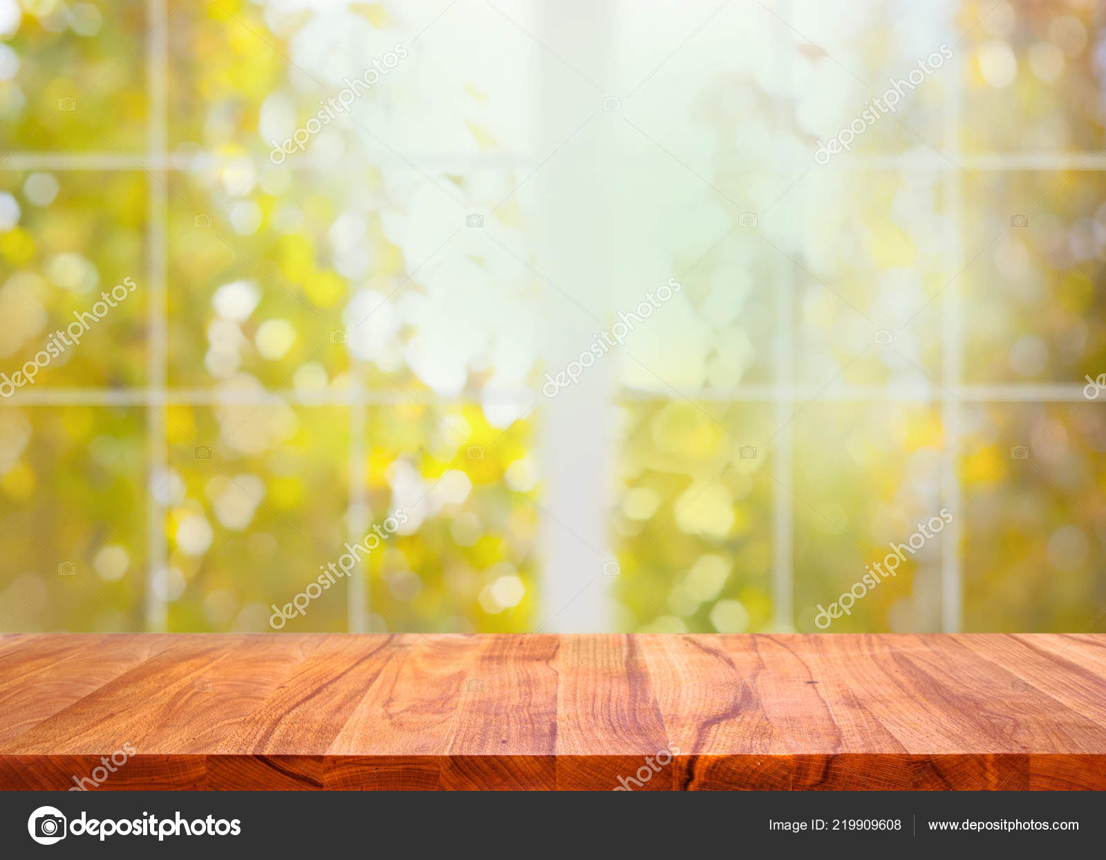 Wood table and window — Stock Photo © bioraven #219909608