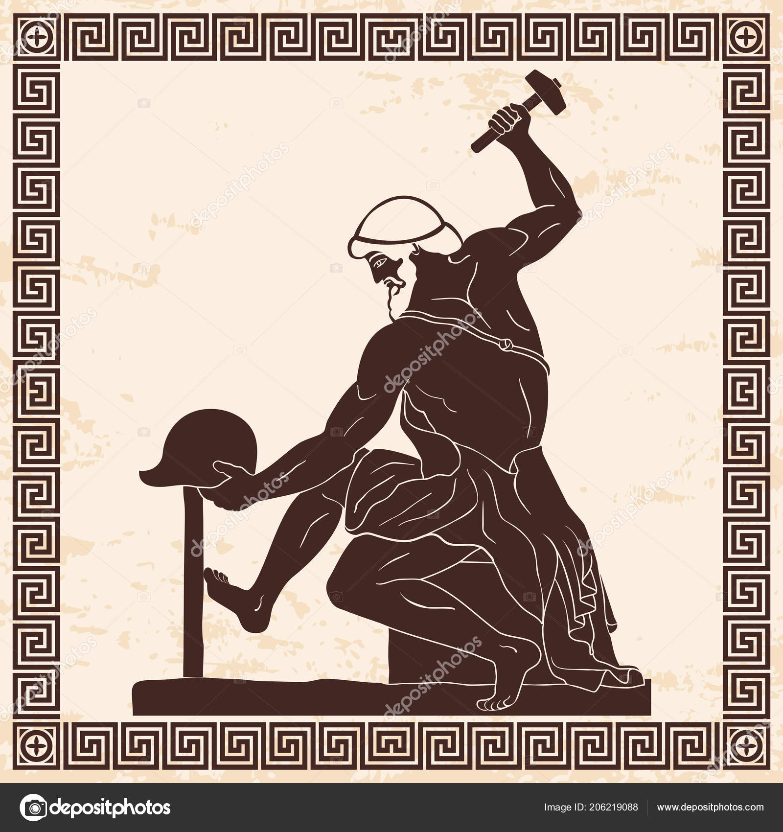 Ancient Greek man blacksmith. Stock Vector Image by ©migfoto #206219088