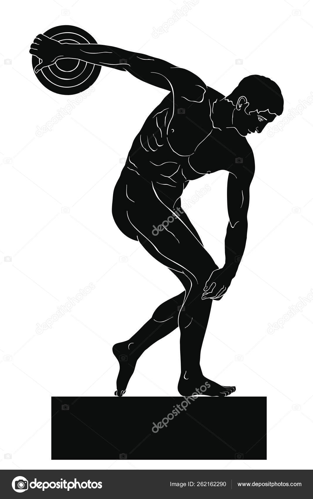 Escultura antigua Discobolus vector, gráfico vectorial © migfoto imagen ...