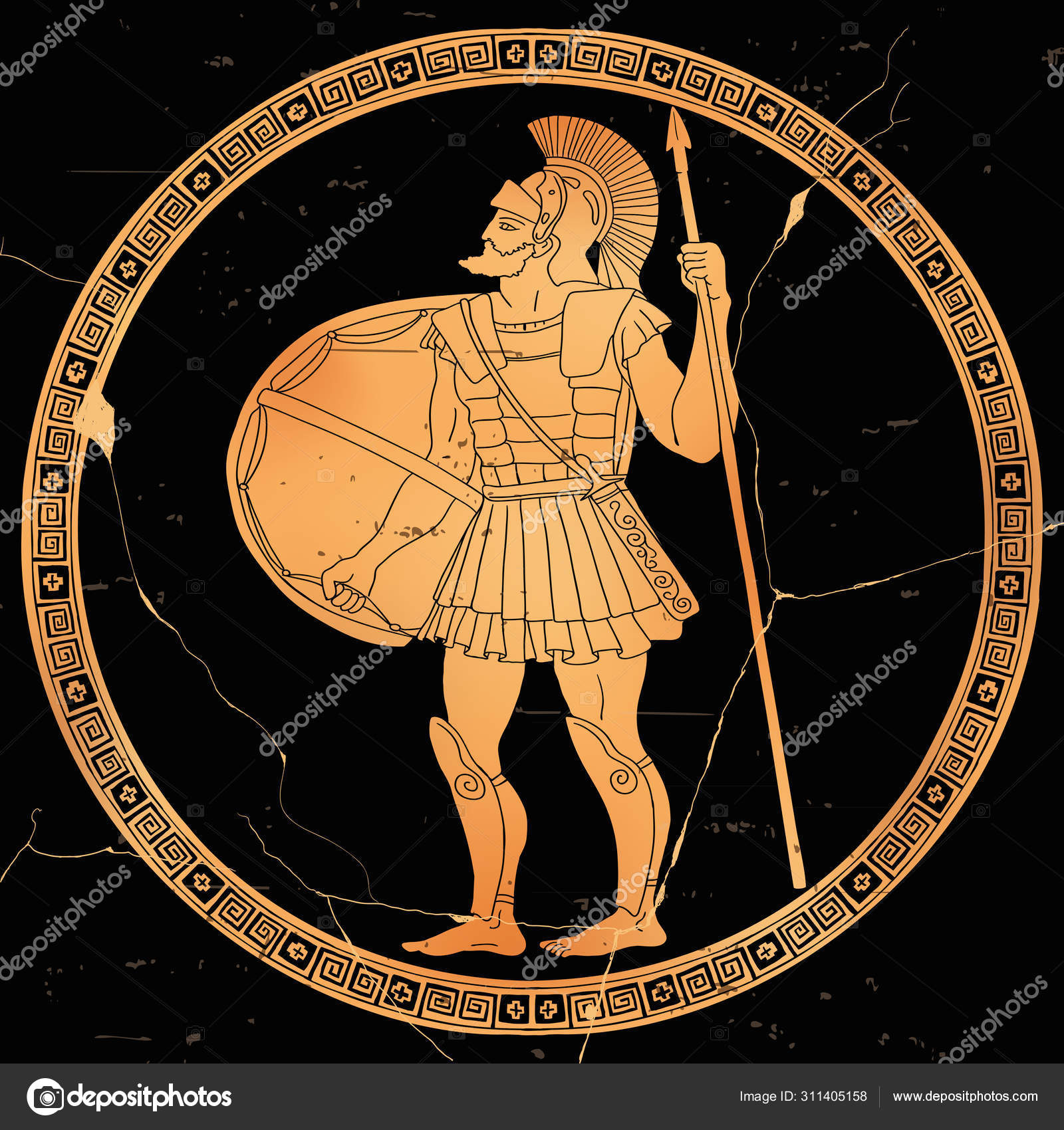 Simbolo Grego Antigo Para Guerreiro Vetores De Capacete Espartano