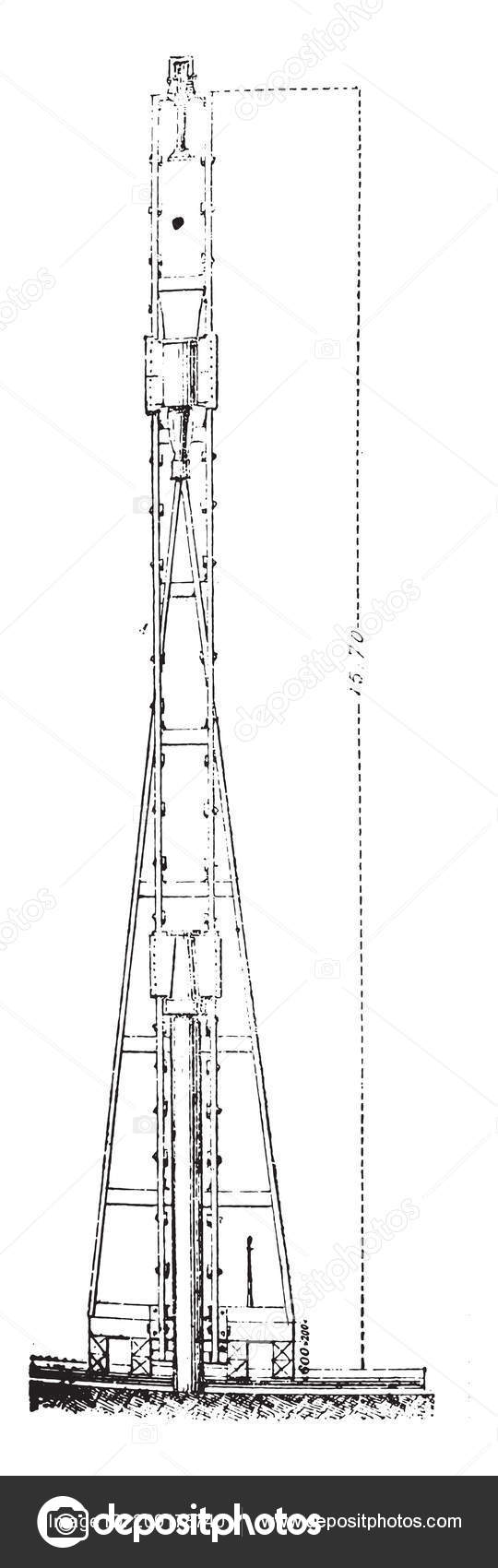 Pile Driver or Piling Rig driving a pole into the ground. — Stock ...