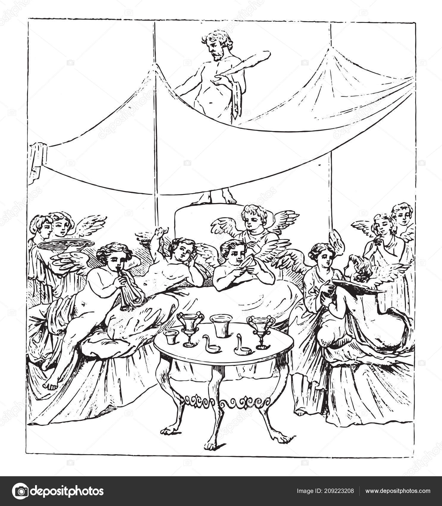 Meals on a sigma, the first century of the Roman Empire, vintage Stock ...