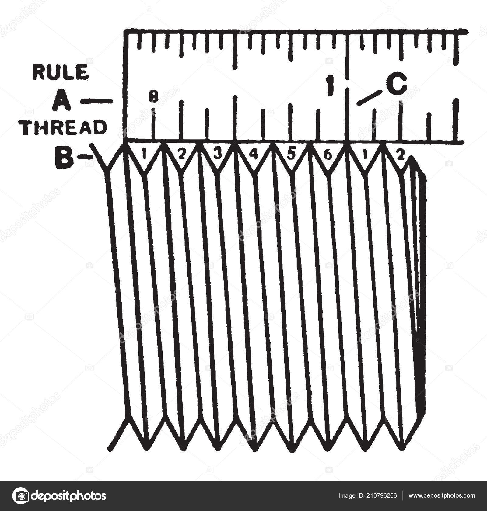 Illustration Represents How Use Counting Threads Vintage Line Drawing ...