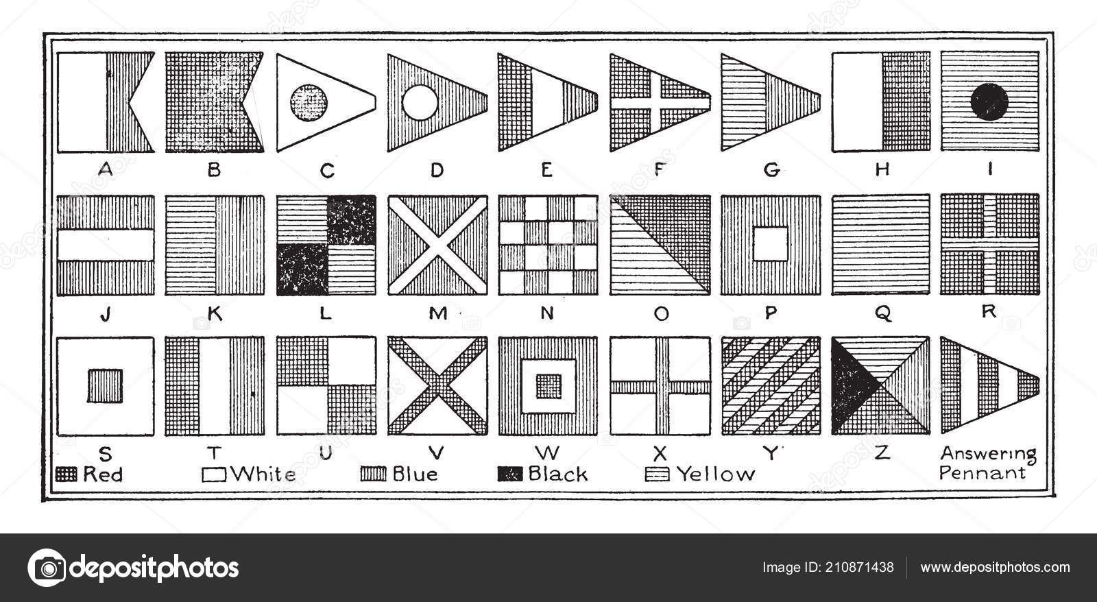 Complete Alphabet Signaling Flags Rectangle Flag Has Different Flags ...