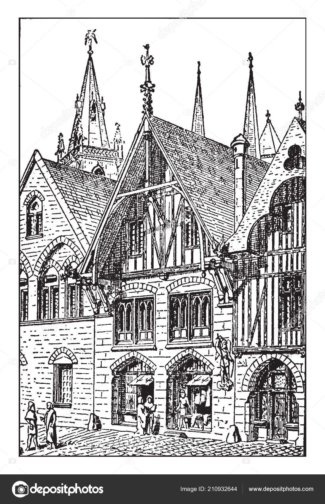 Medieval Shop Storefront Arch Arches City Street Shopping Spire Spires ...