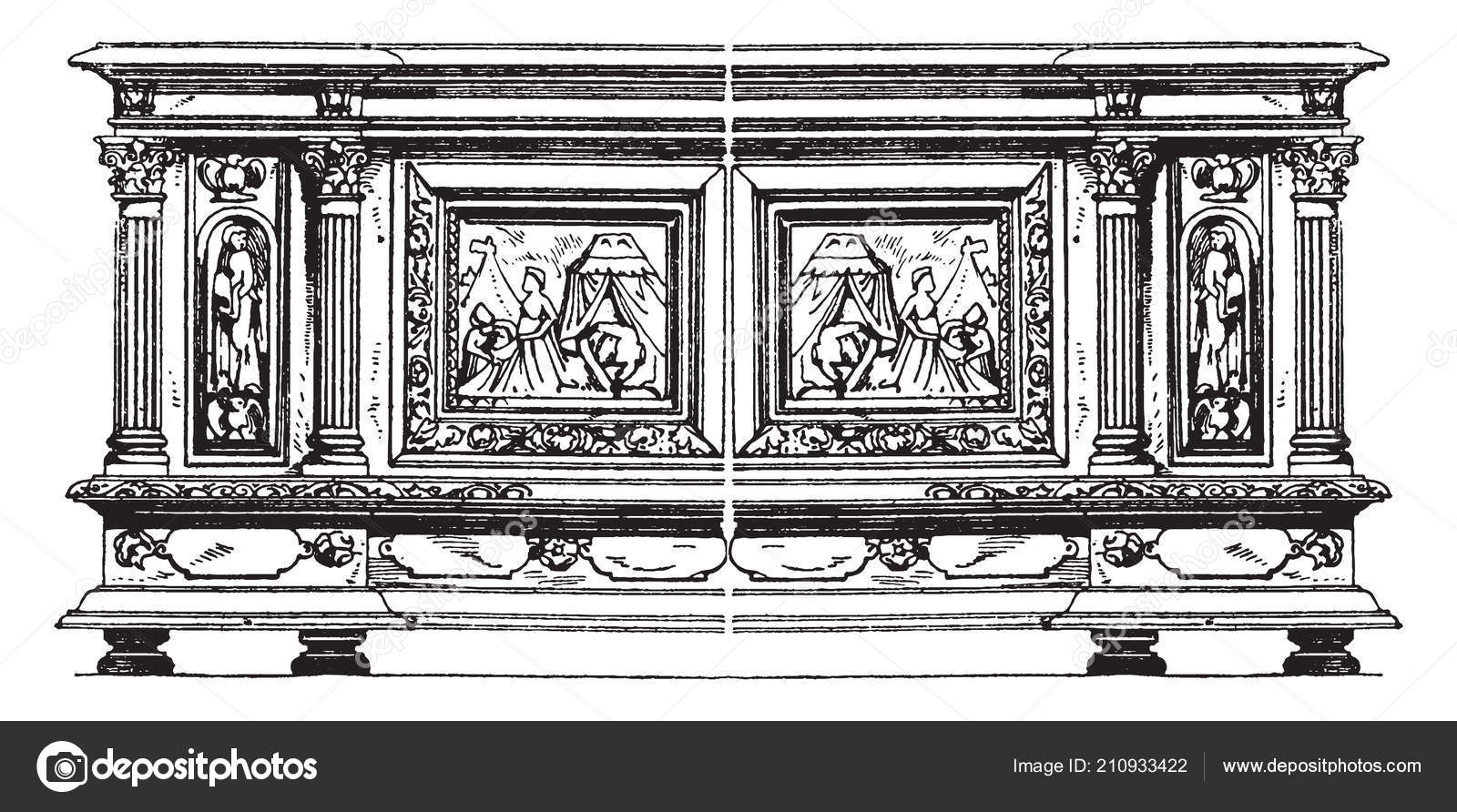 Renaissance Chest Belonging 17Th Century Has Short Legs Support ...