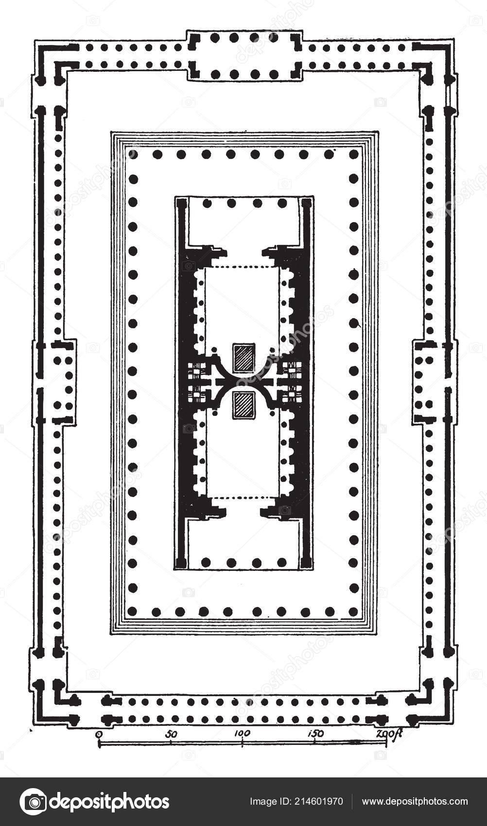 Temple Venus Roma Plan Largest Known Temple Ancient Rome Far Stock ...