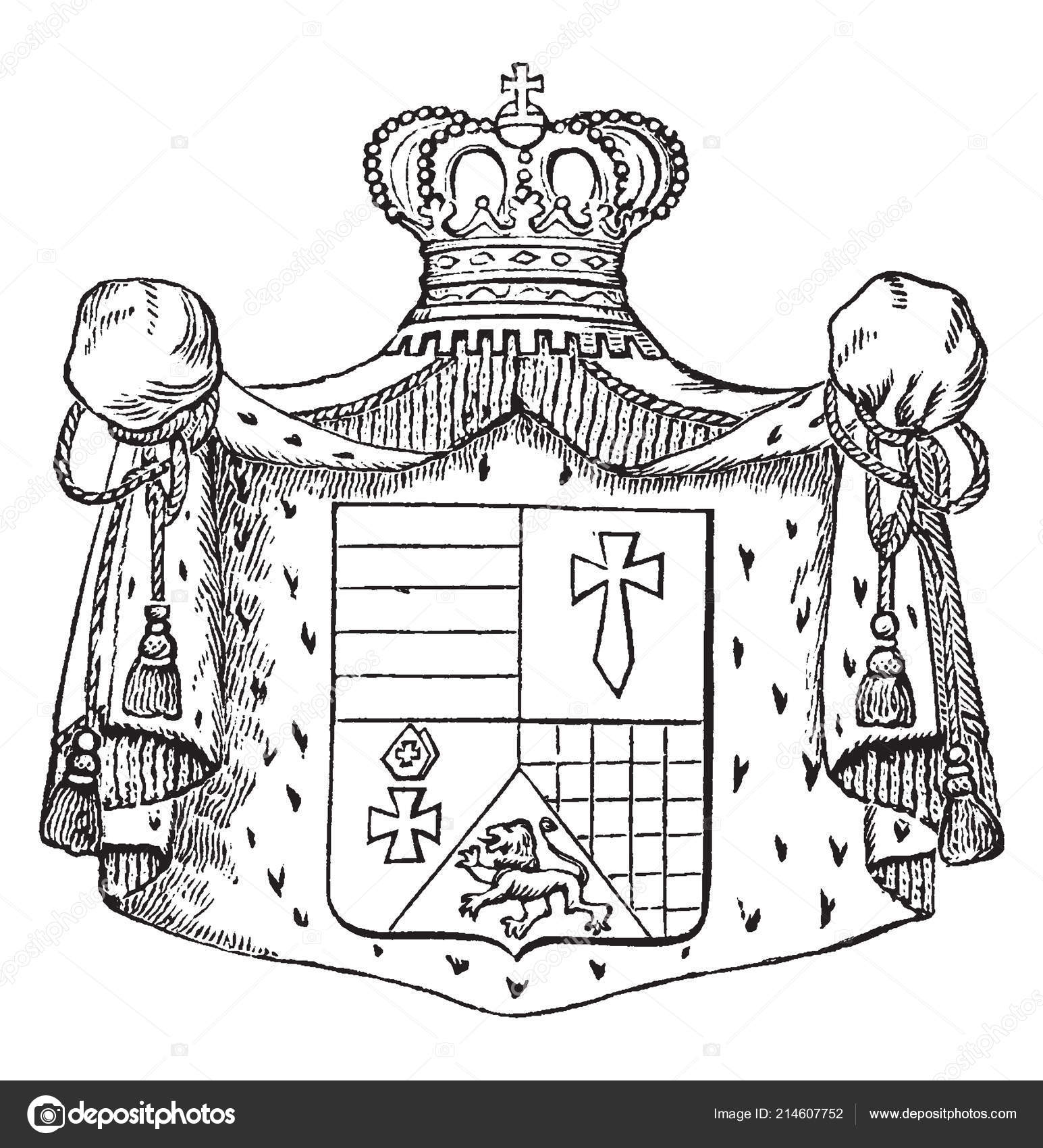 Great Seal Oldenburg Seal Germany Vintage Line Drawing Engraving ...