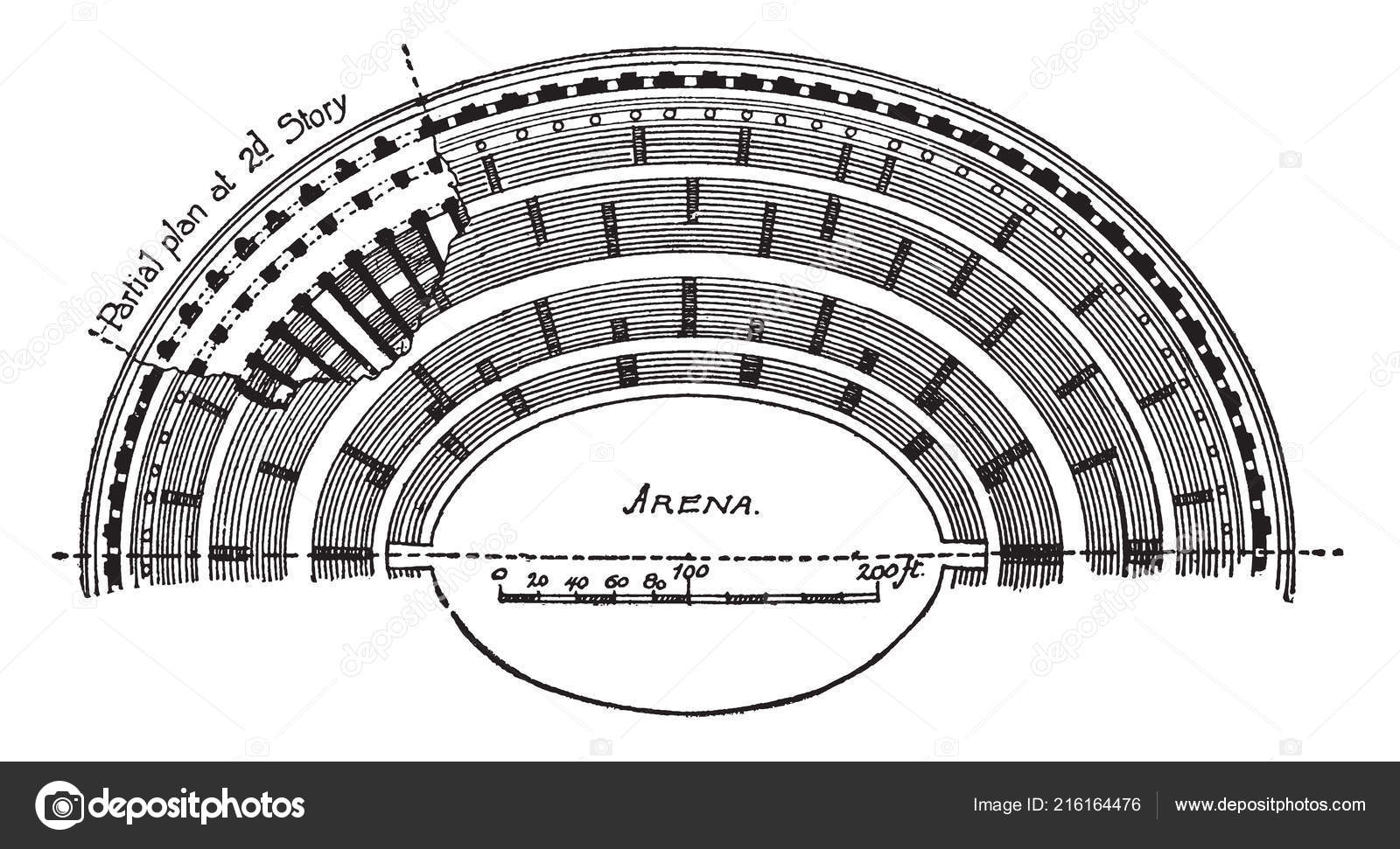 Colosseum Half Plan Originally Flavian Amphitheatre Italian Anfiteatro ...