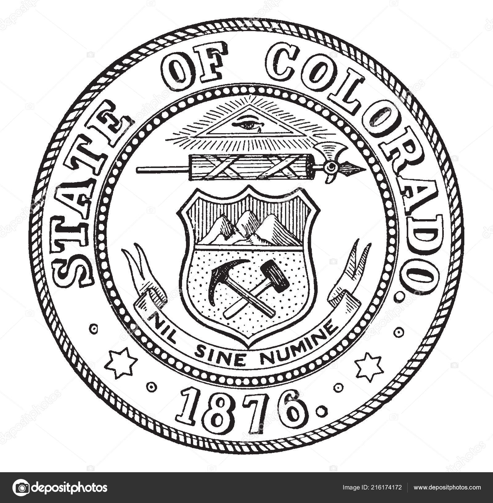 State Seal Colorado Circle Shape Seal Shows Eye Providence Top Stock ...
