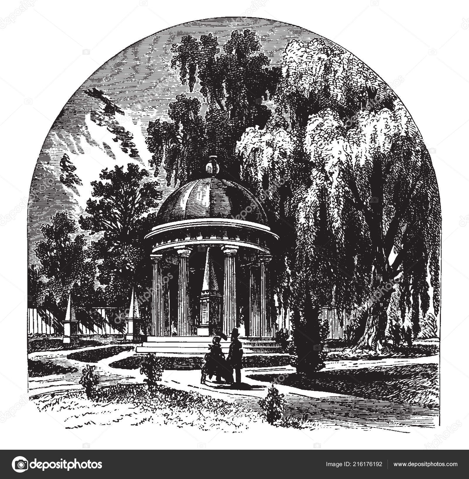 Tomb Andrew Jackson Hermitage Nashville Tennessee Vintage Line Drawing ...