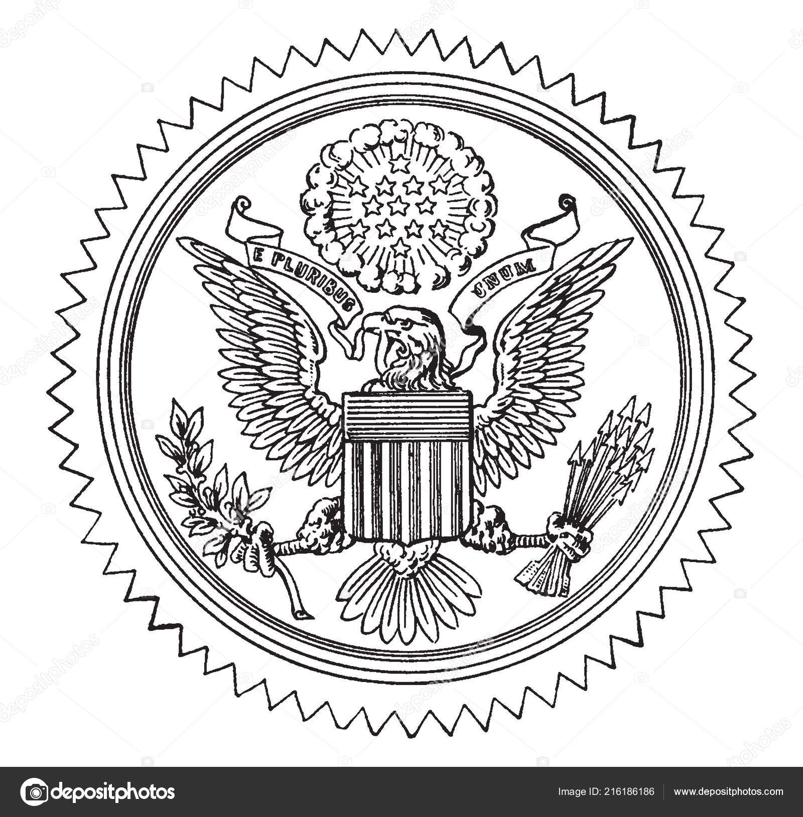 Us Great Seal Bald Eagle Stock Vector Art Illustration