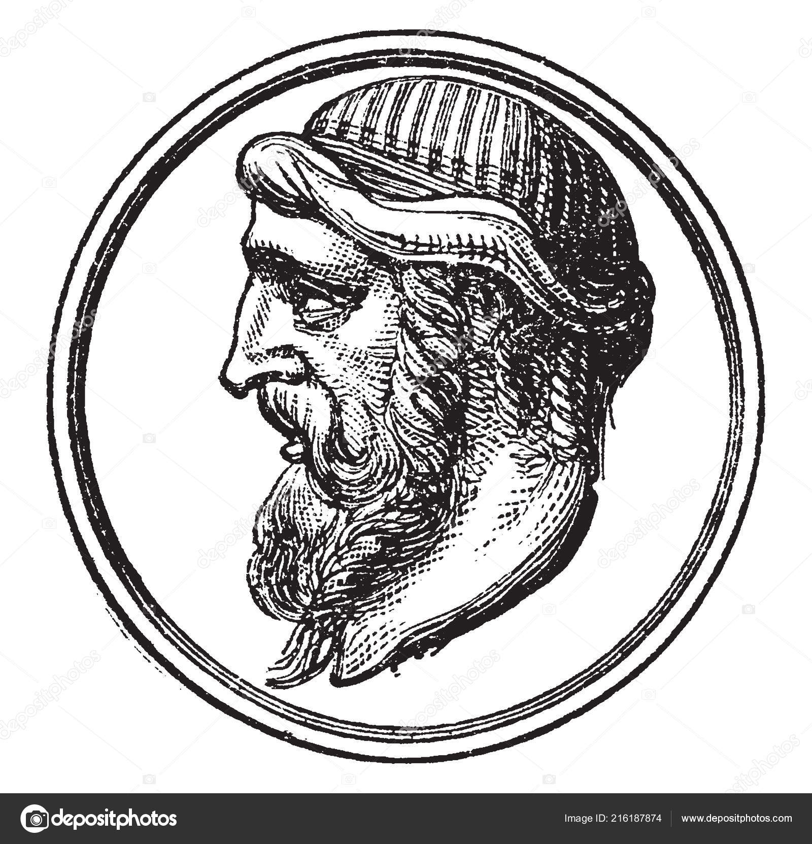 Plato Philosopher Classical Greece Founder Academy Athens Vintage Line ...