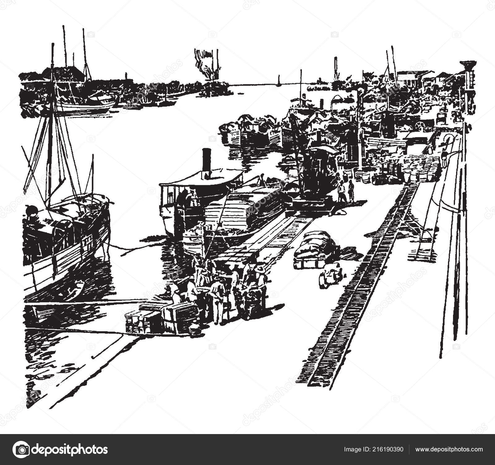 Pasig River River Philippines Connects Laguna Bay Manila Bay Vintage ...