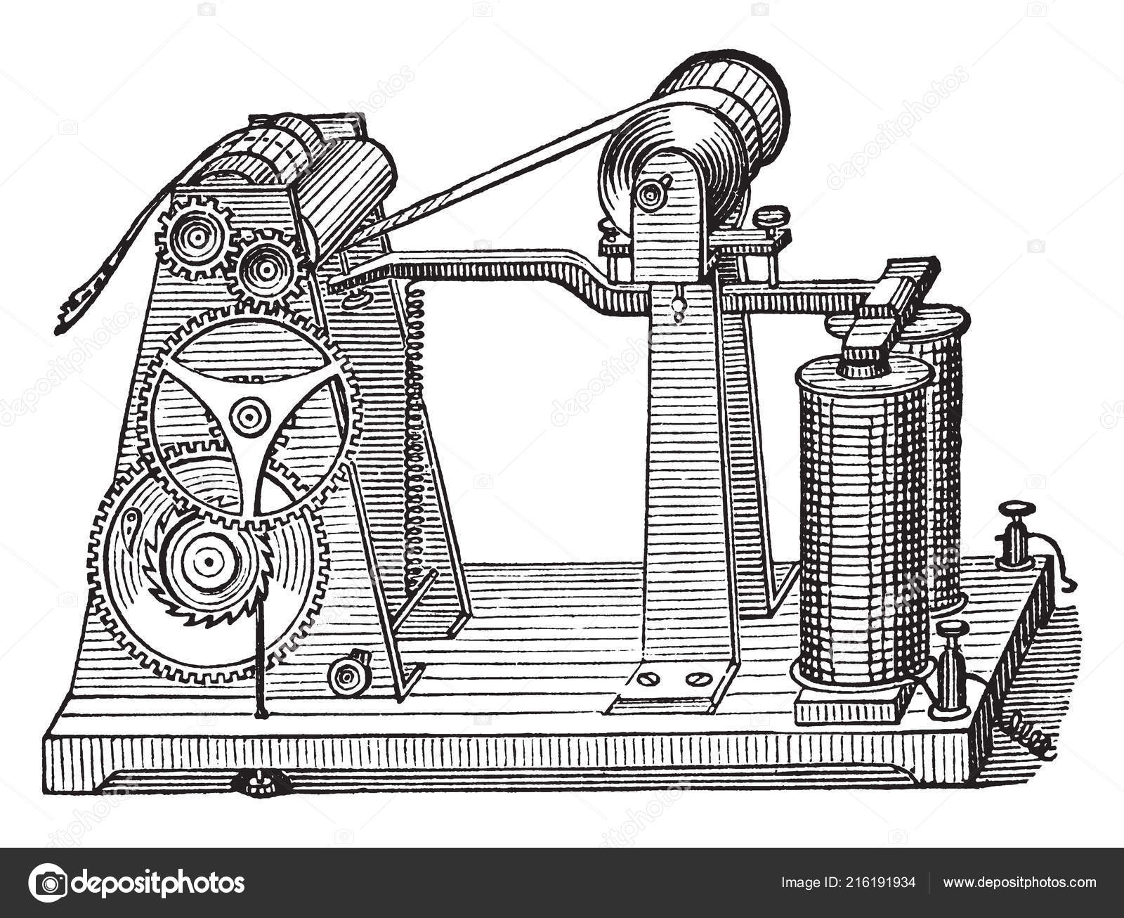 Illustration Represents Morse Register Which Used Record Morse Code ...