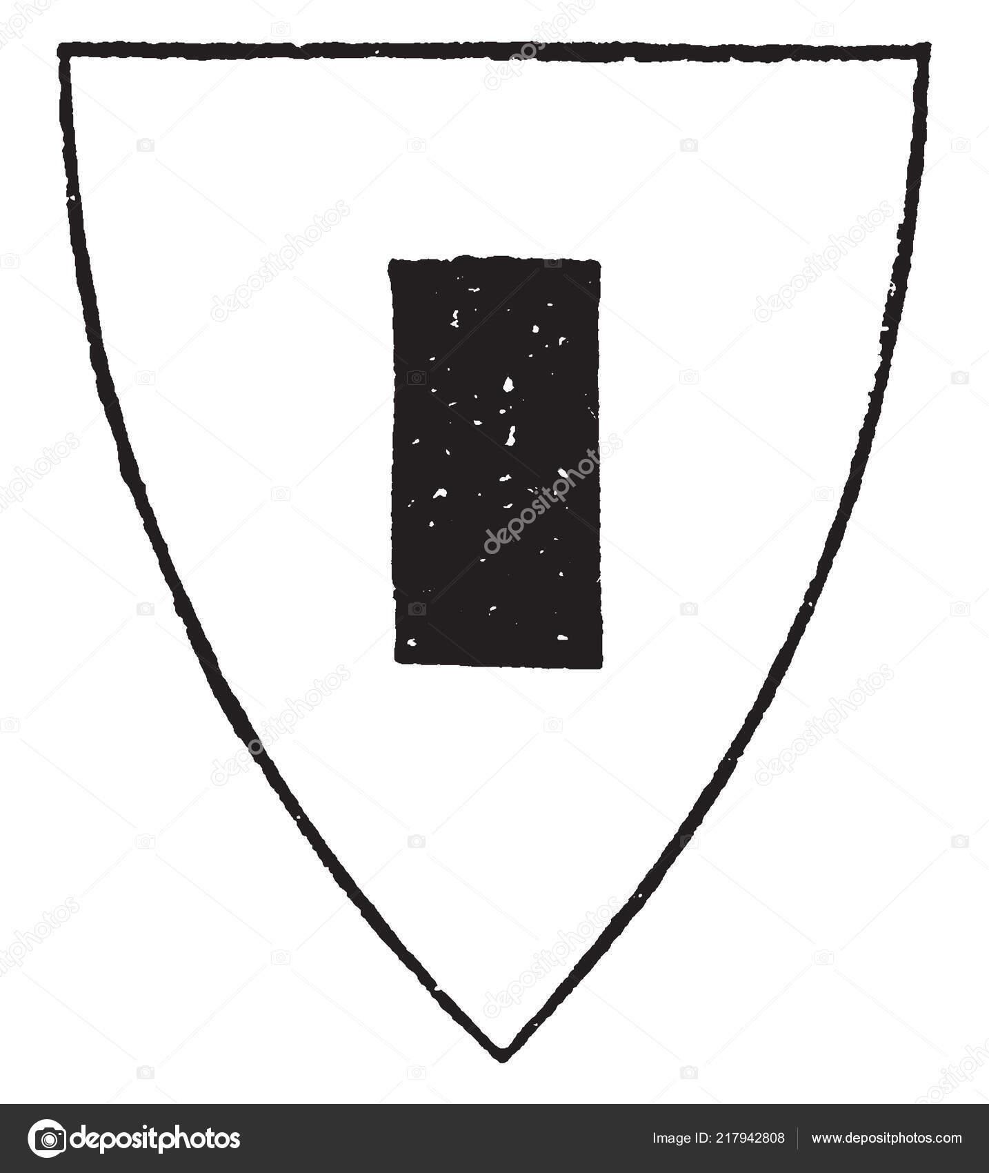 Billet Shield Right Angled Figure Little Longer Broad Vintage Line ...