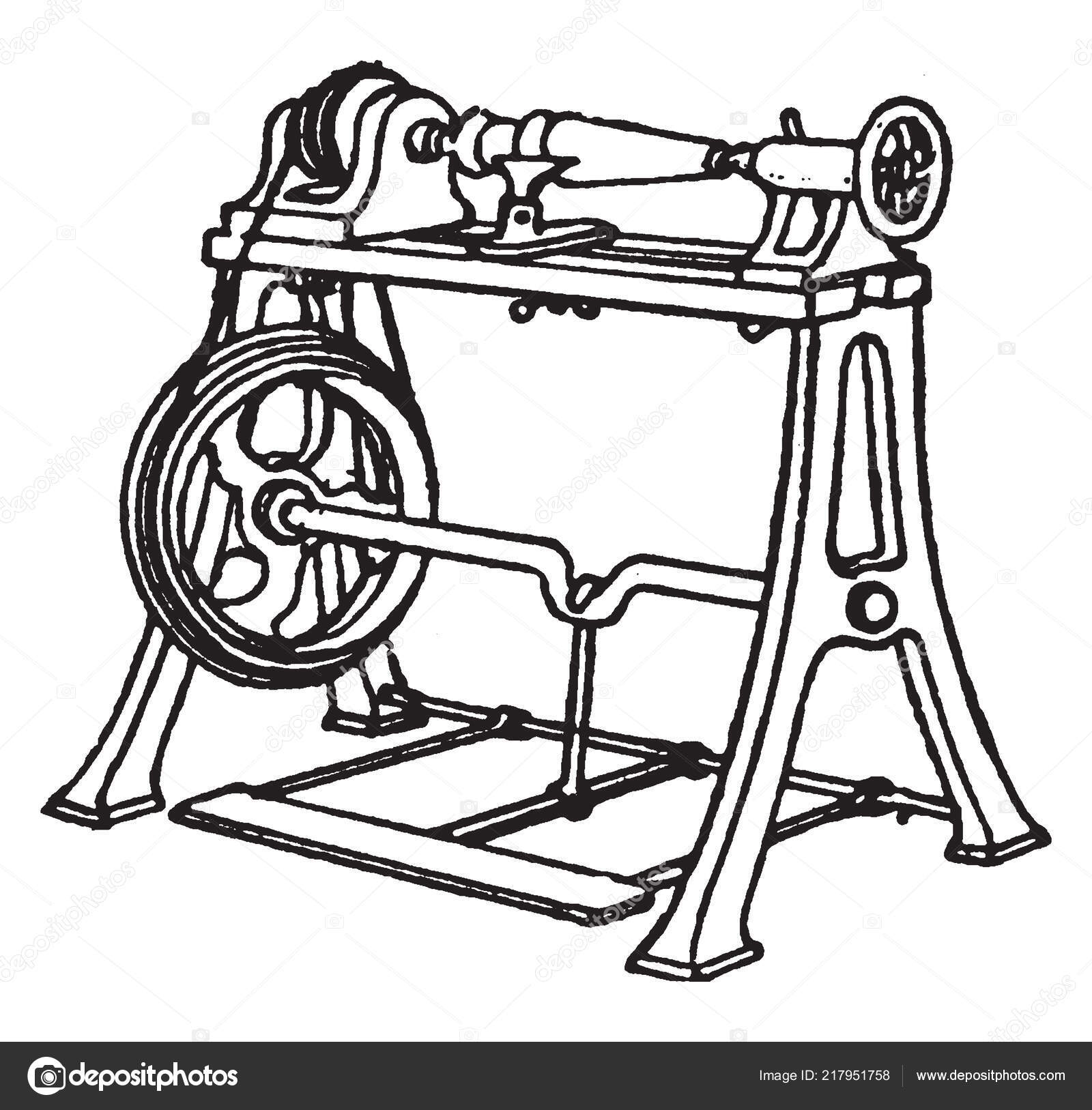 Esta Ilustración Representa Cómo Utilizar Torno Para Torneado Madera ...