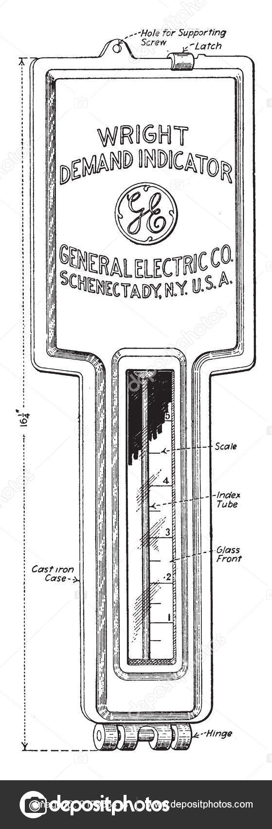 Demand Meter Maximum Flow Power Used Any One Time Customer Stock Vector ...
