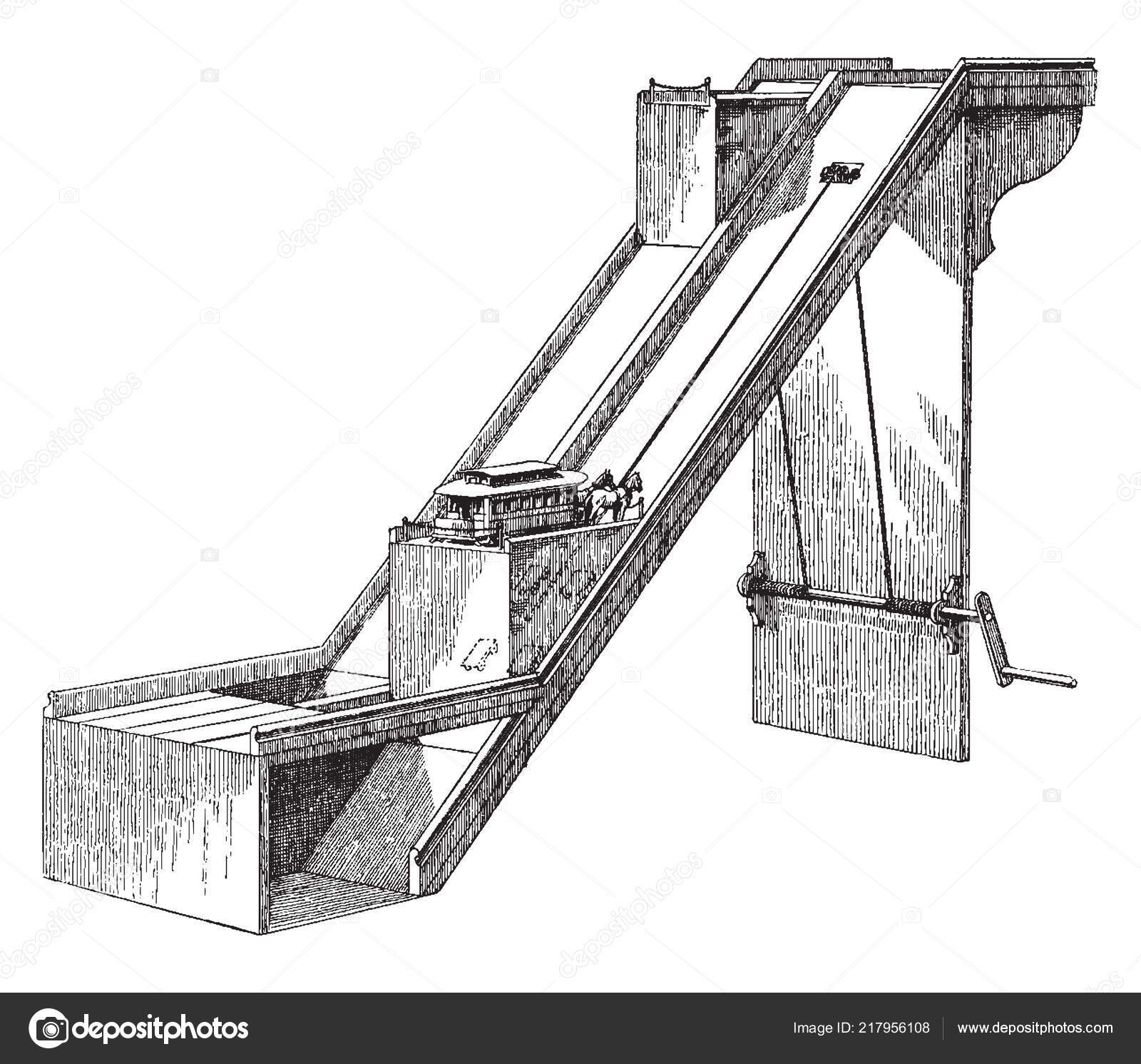 Inclined Railway Also Known Funicular Funicular Railway Two Cars ...