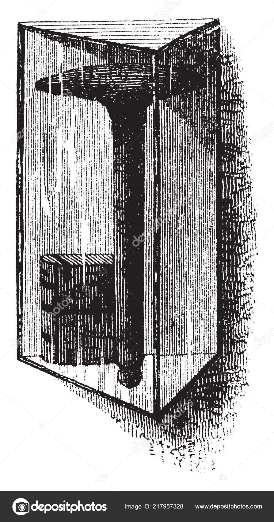Here Key Locked Triangular Box Vintage Line Drawing Engraving ...