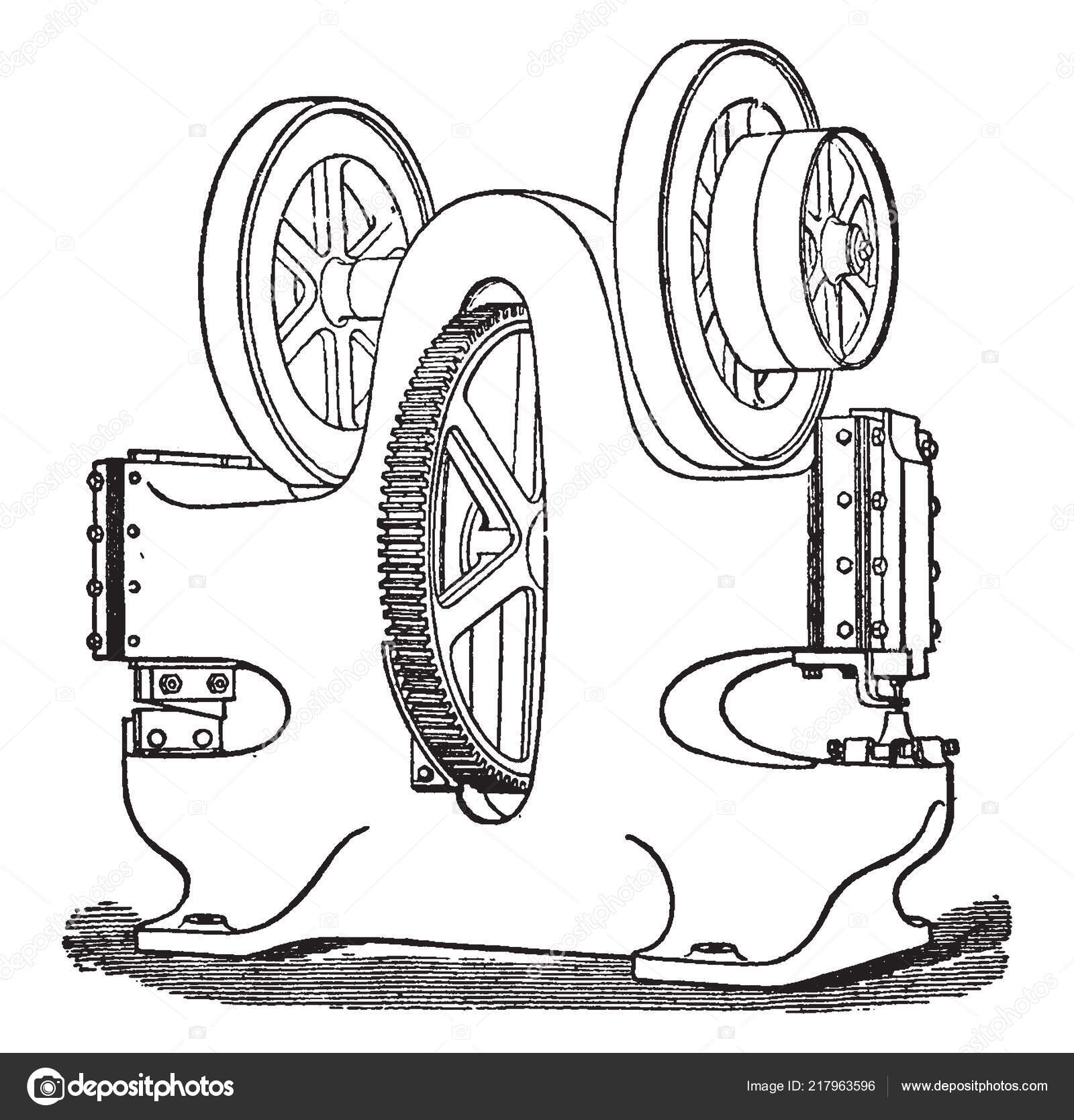Illustration Represents Function Shearing Machine Vintage Line Drawing ...