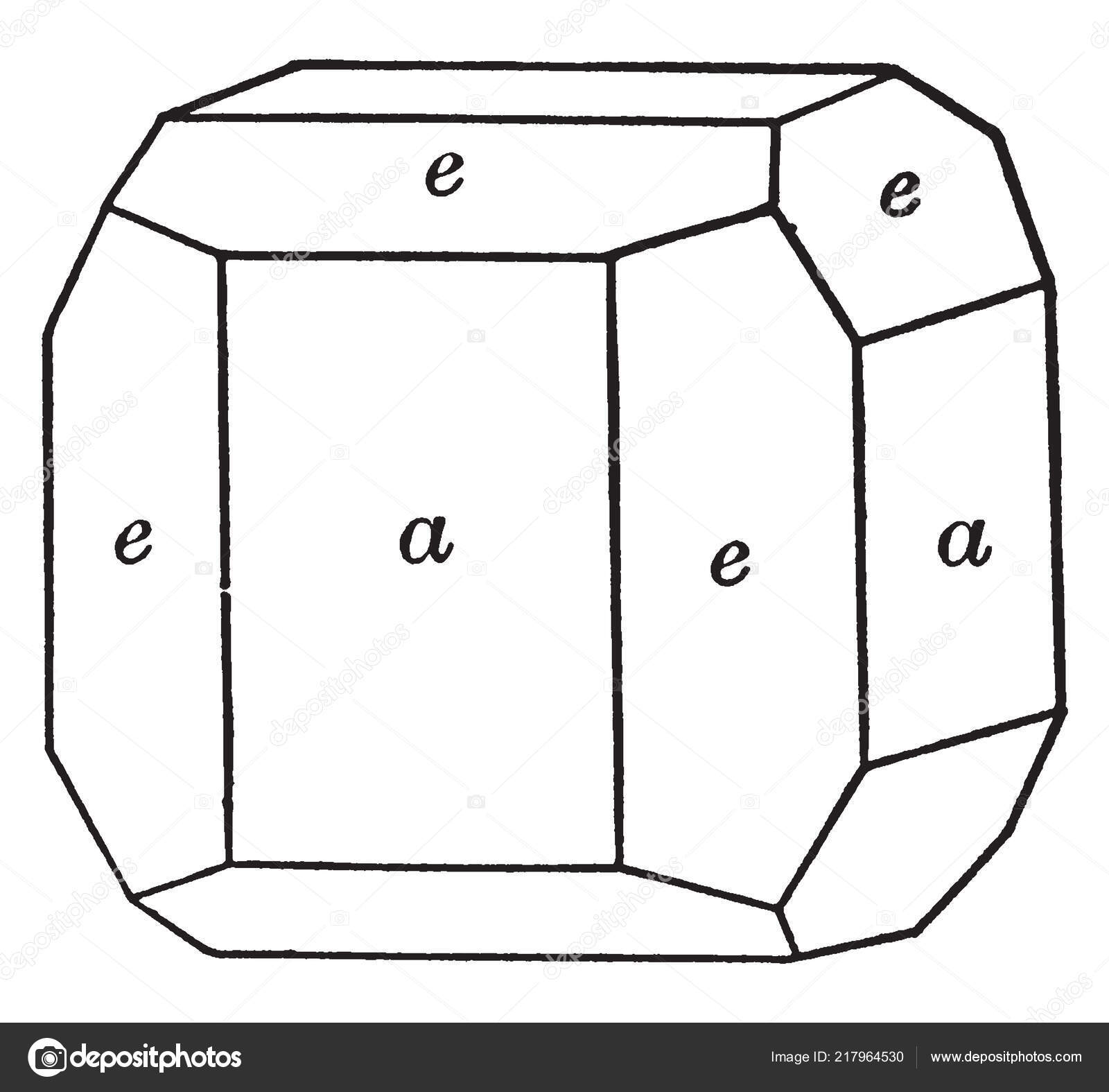 Diagram Represents Cube Pyritohedron Vintage Line Drawing Engraving ...