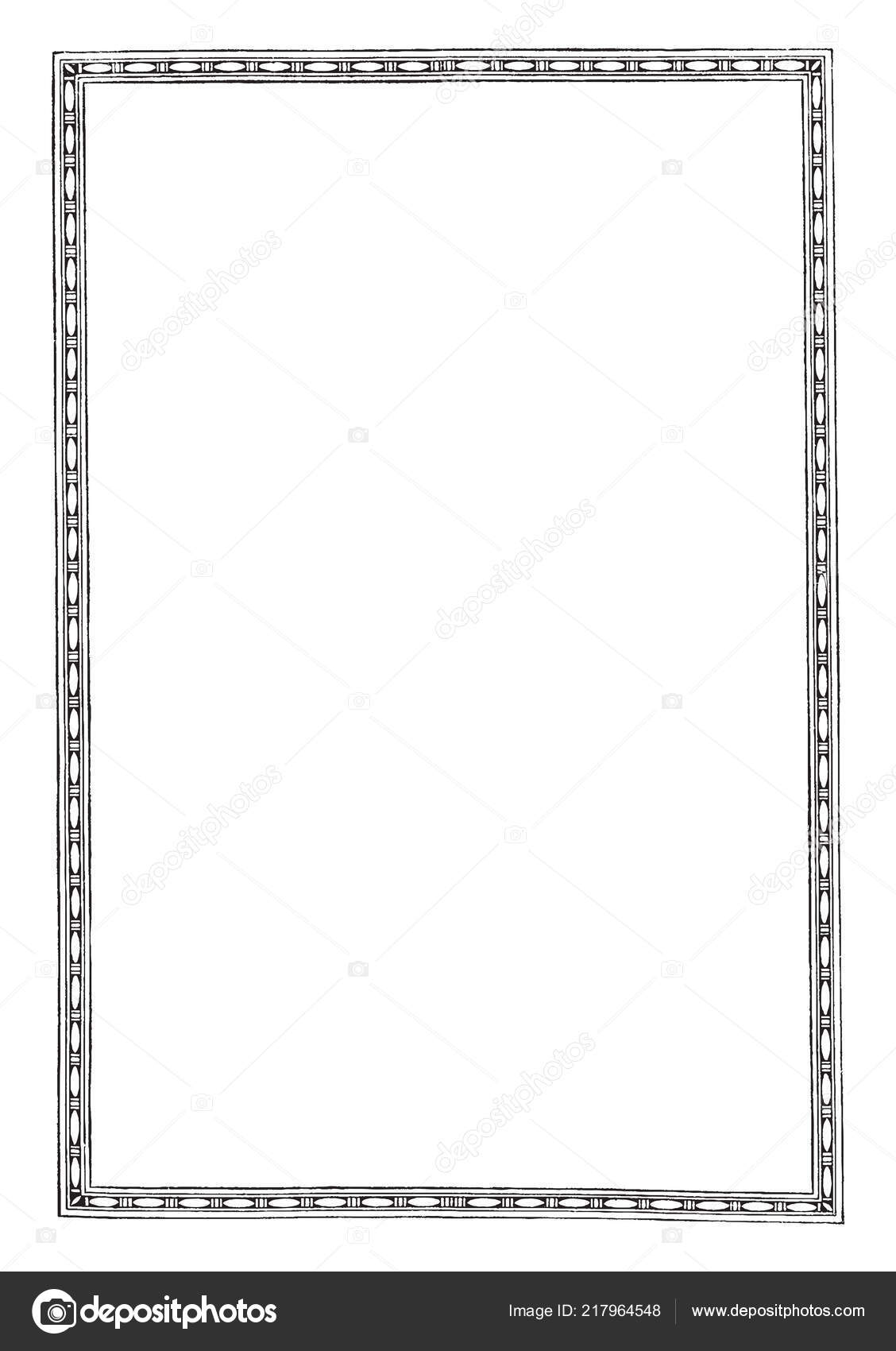 Simple Border Narrow Pattern Full Page Border Vintage Line Drawing ...