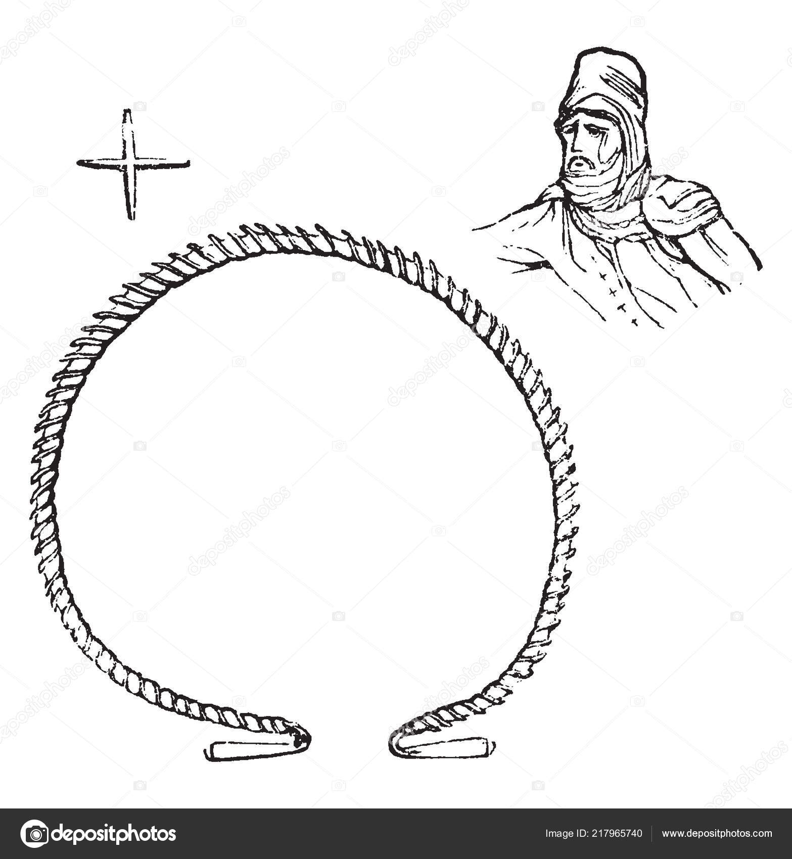 Torques Ornament Kind Chain Vintage Line Drawing Engraving Illustration ...