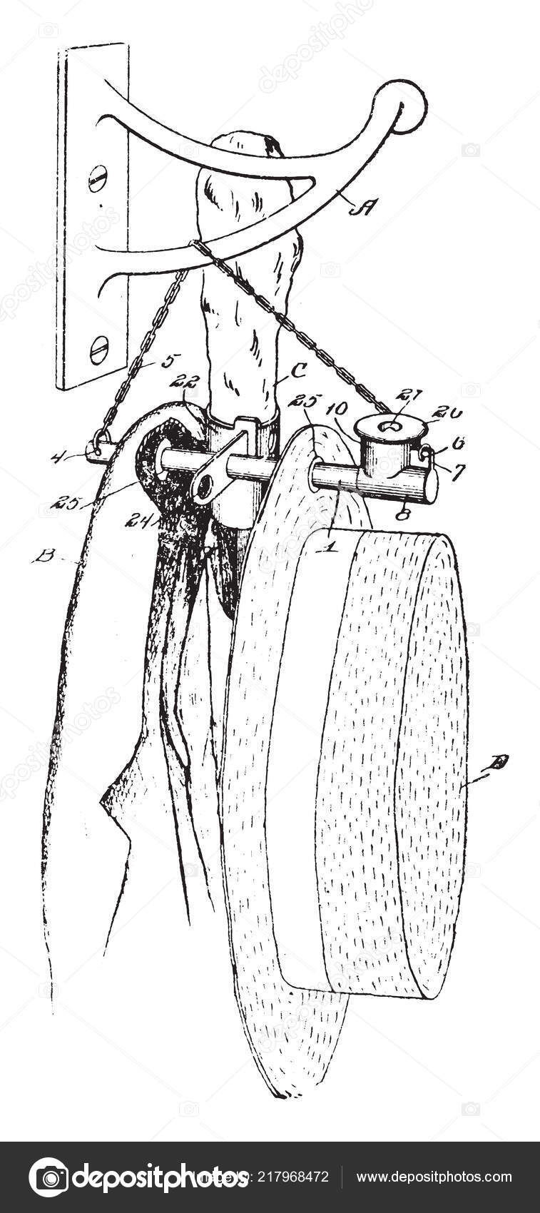 Clothes Hook Stationary Mechanical Implement Were Clothes Hung Vintage ...