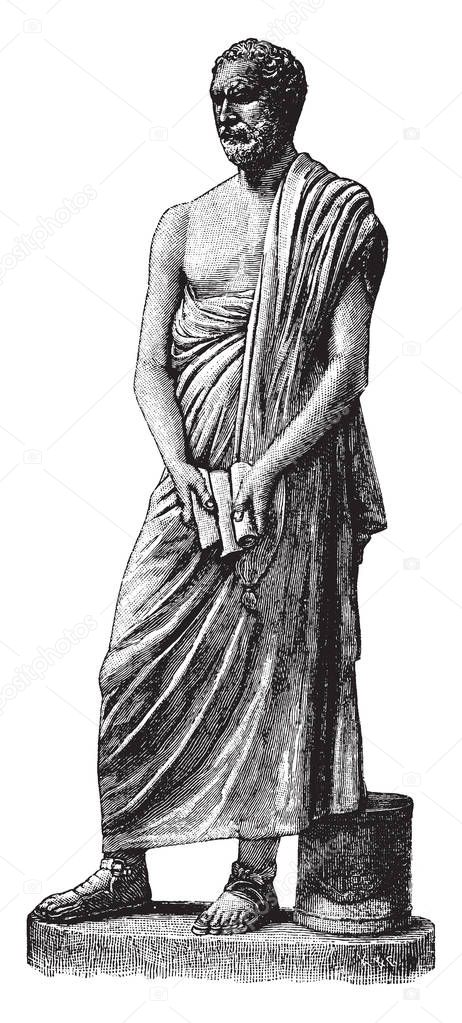 Escultura de Demóstenes, 384-322 aC, fue un estadista griego y orador ...