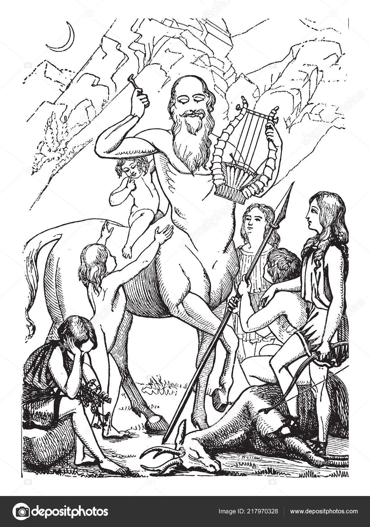 Chiron Mythological Centaur Wise Had Great Knowledge Music Medicine ...