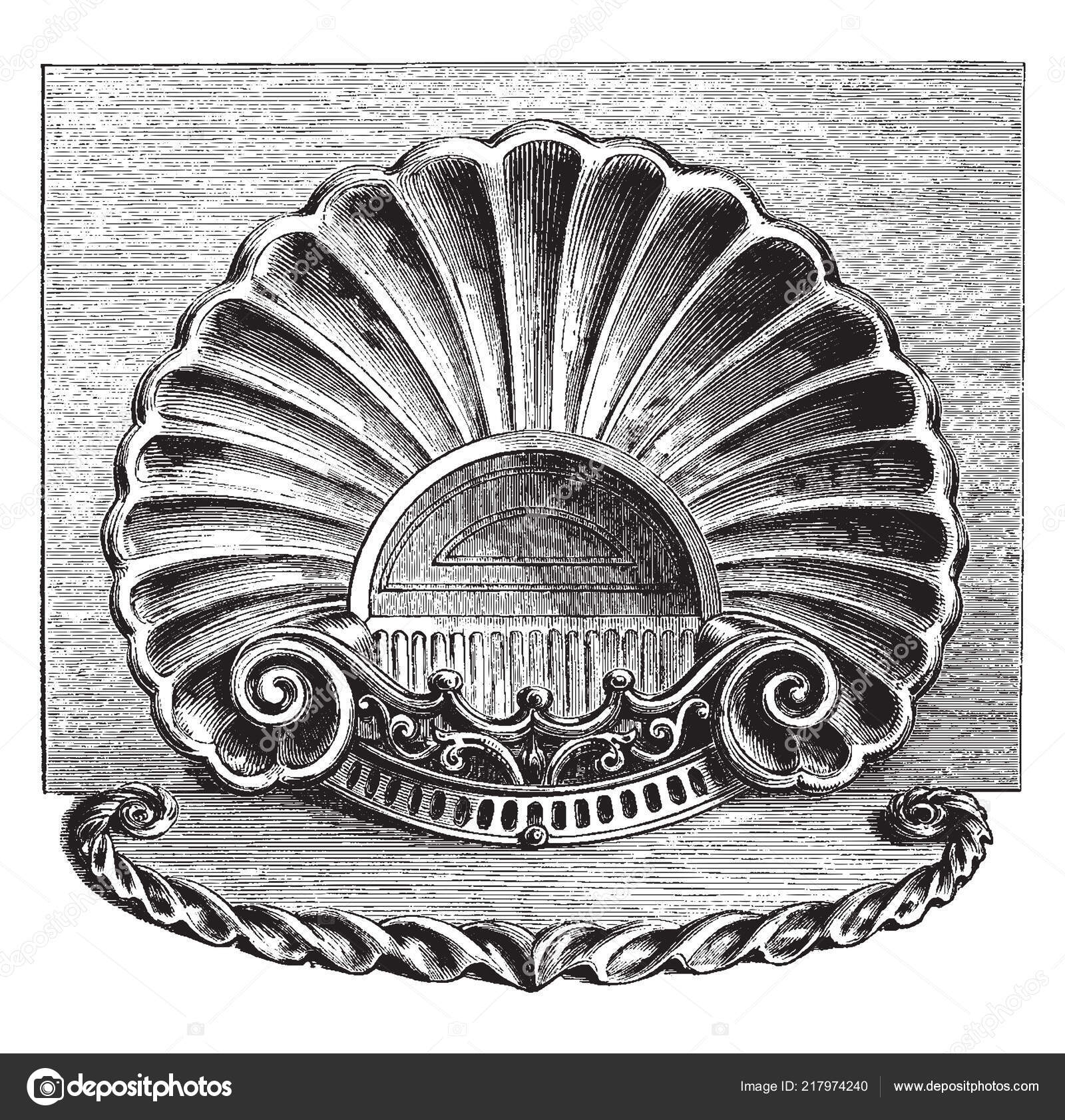 Engraving Style Sea Shell Vintage Line Drawing Engraving Illustration ...