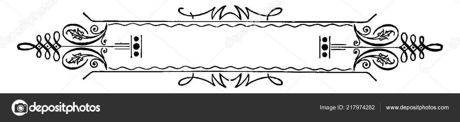 Calligraphic Banner Ancient Craft Horizontal Frame Flag Vintage Line ...