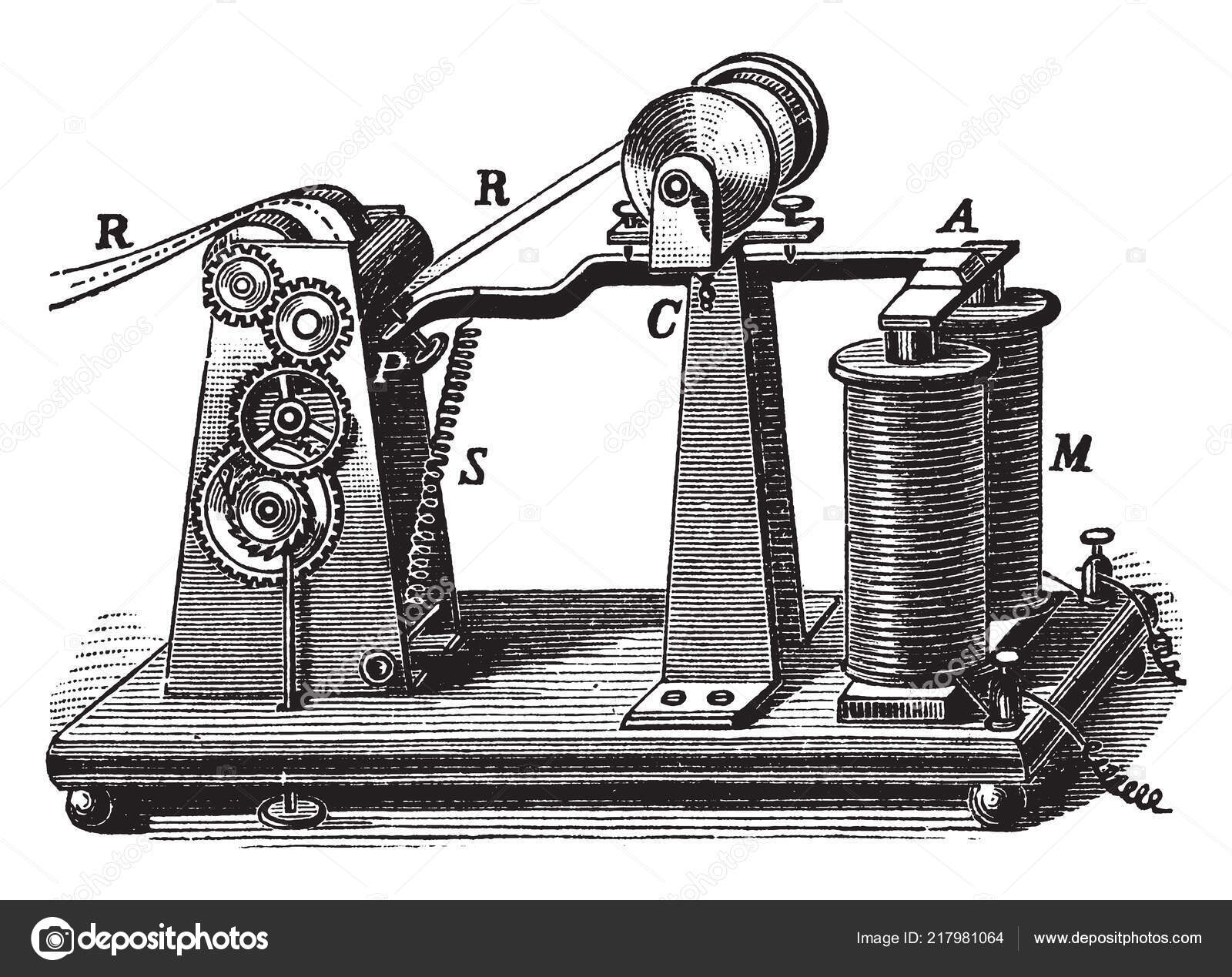 Illustration Represents Morse Telegraph Register Which Supported End ...