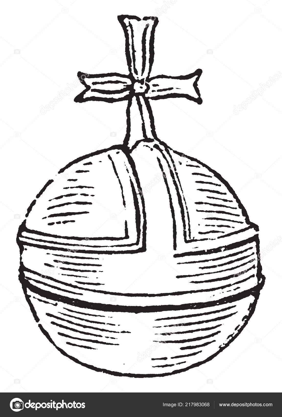 Mound Ensign Royalty Vintage Line Drawing Engraving Illustration Stock ...