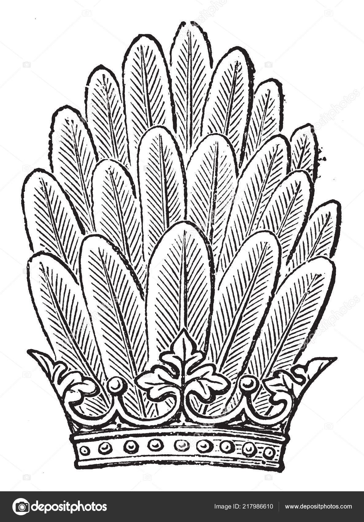 Panache Form Crest Vintage Line Drawing Engraving Illustration Stock ...