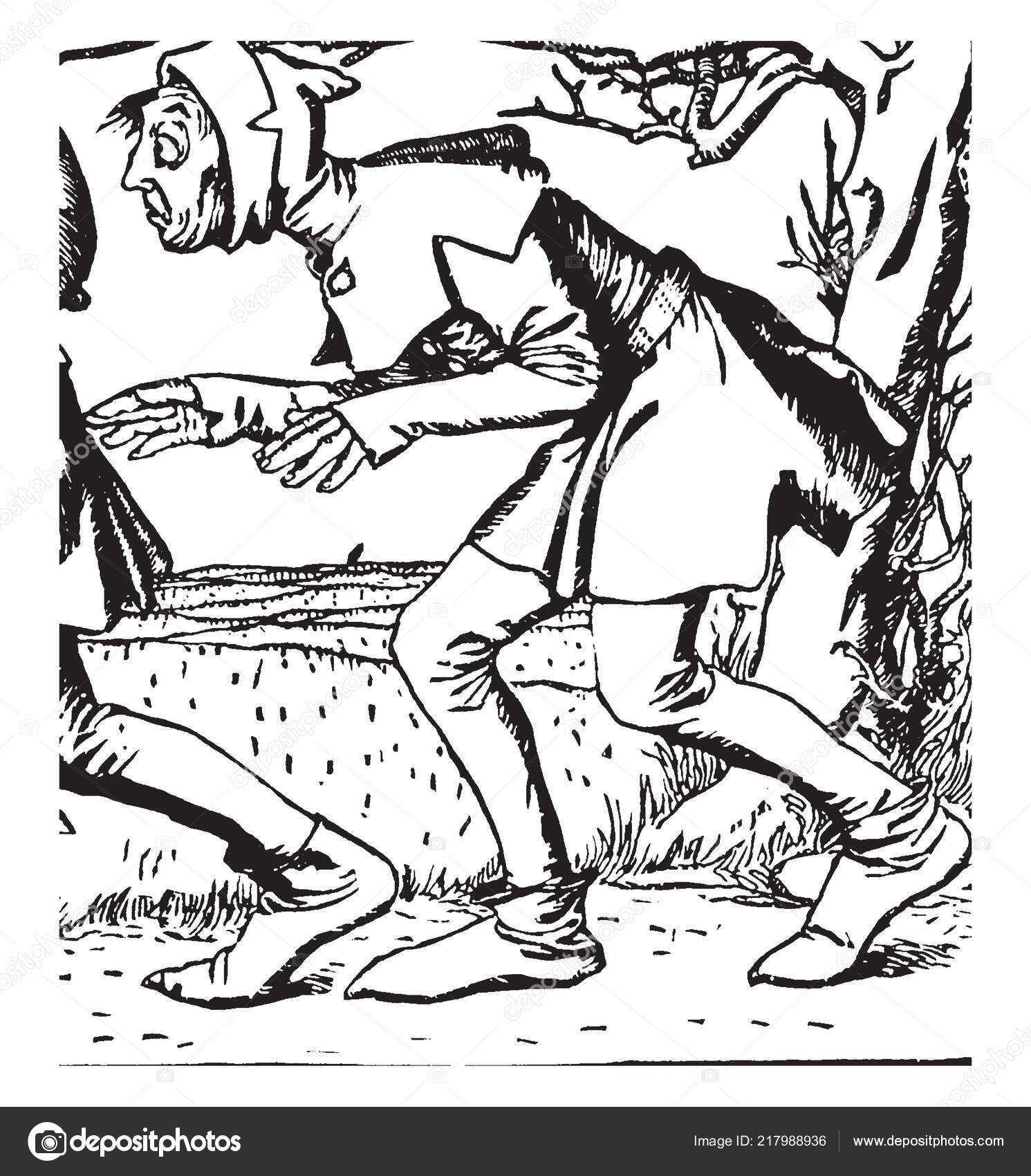 Comic Character Picture Shows Man Bowed Looking Something Facing Left ...