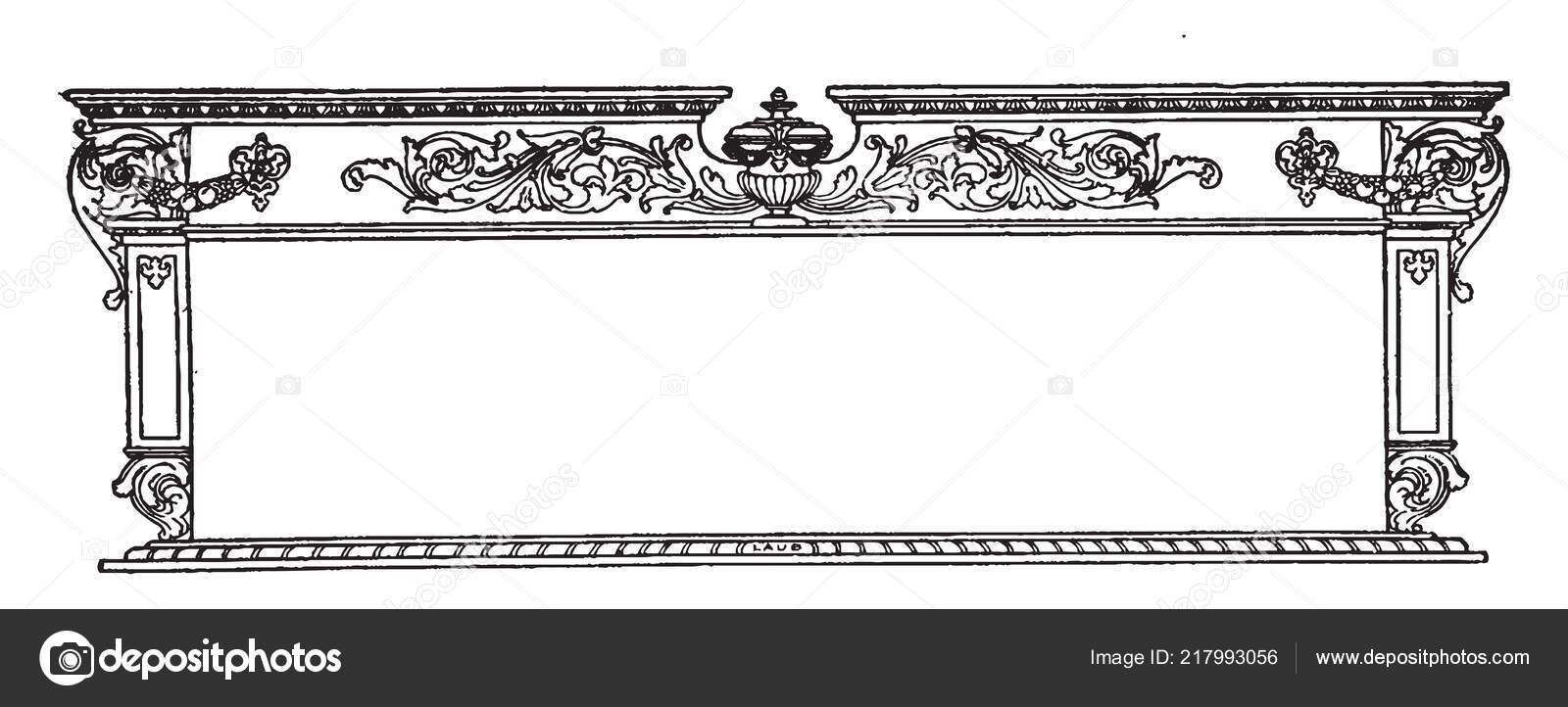 Ornate Banner Have Retro Pattern Design Vintage Line Drawing Engraving ...