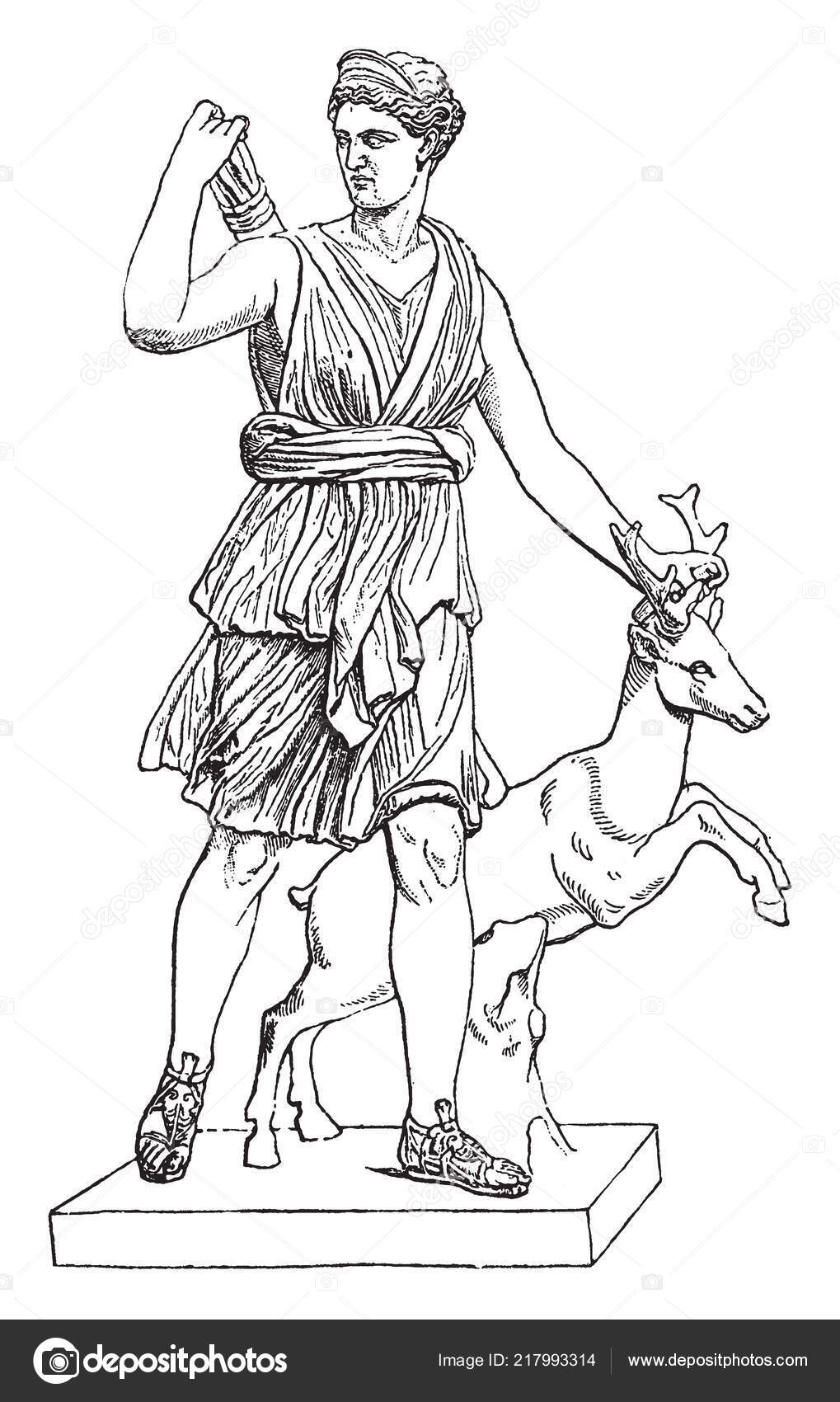 Greek Goddess Artemis Drawing