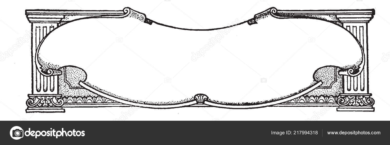 Ornate Banner Have Brick Layout Design Vintage Line Drawing Engraving ...