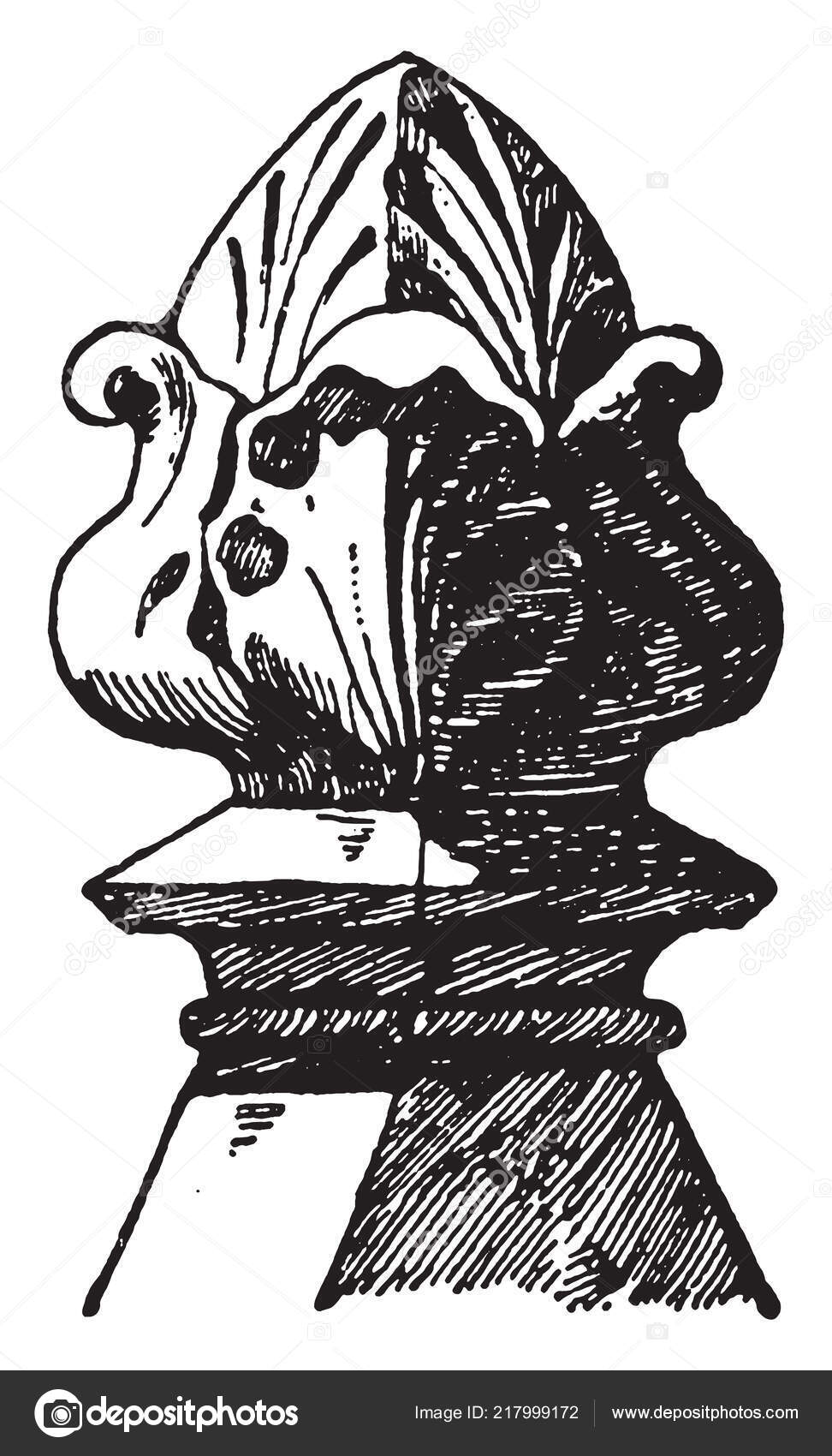 Stone Knob Finial Italian Gothic Design Drapery Metal Hardware Sold ...