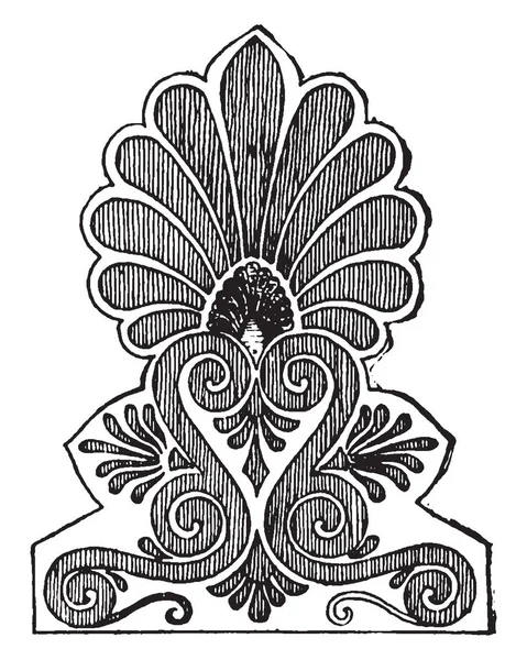 Anthemion Voluted Scrolls Pattern Vintage Line Drawing Engraving ...