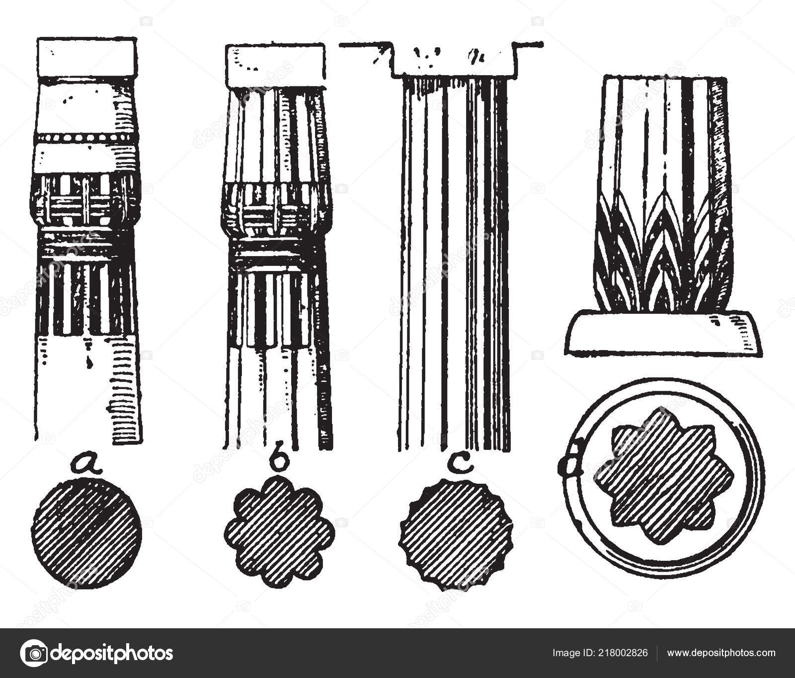 Column Types Circular Cylindrical Clustered Polygonal Proto Doric ...