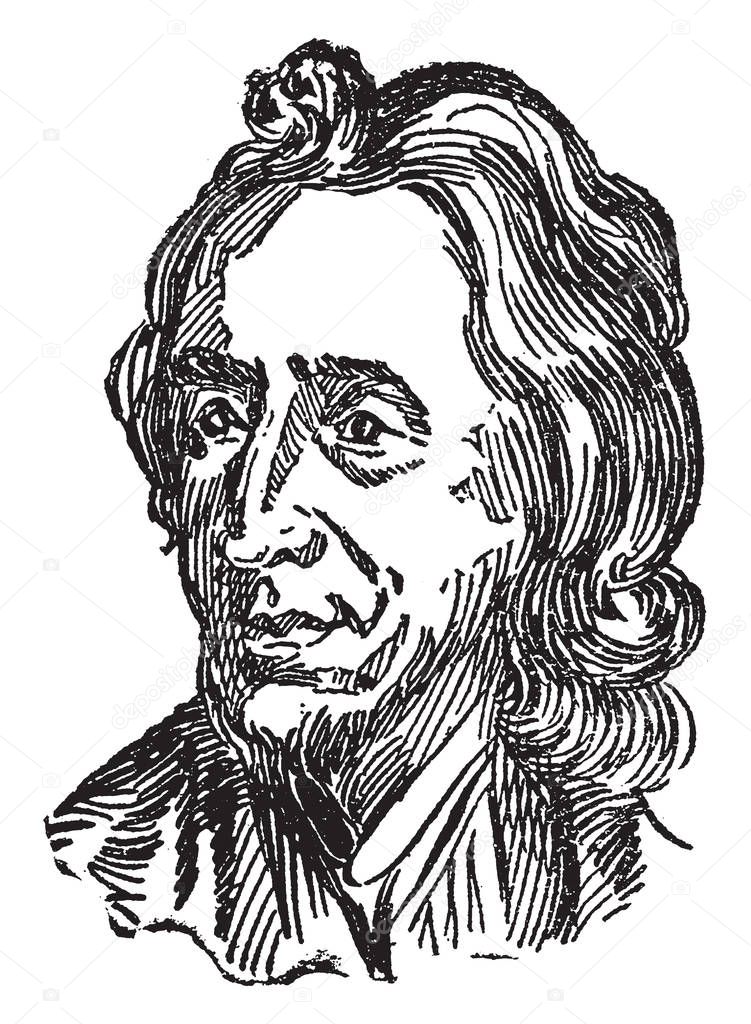 John Locke 1632 1704 Fue Un Filósofo Y Médico Inglés Dibujo De Líneas Vintage O Ilustración