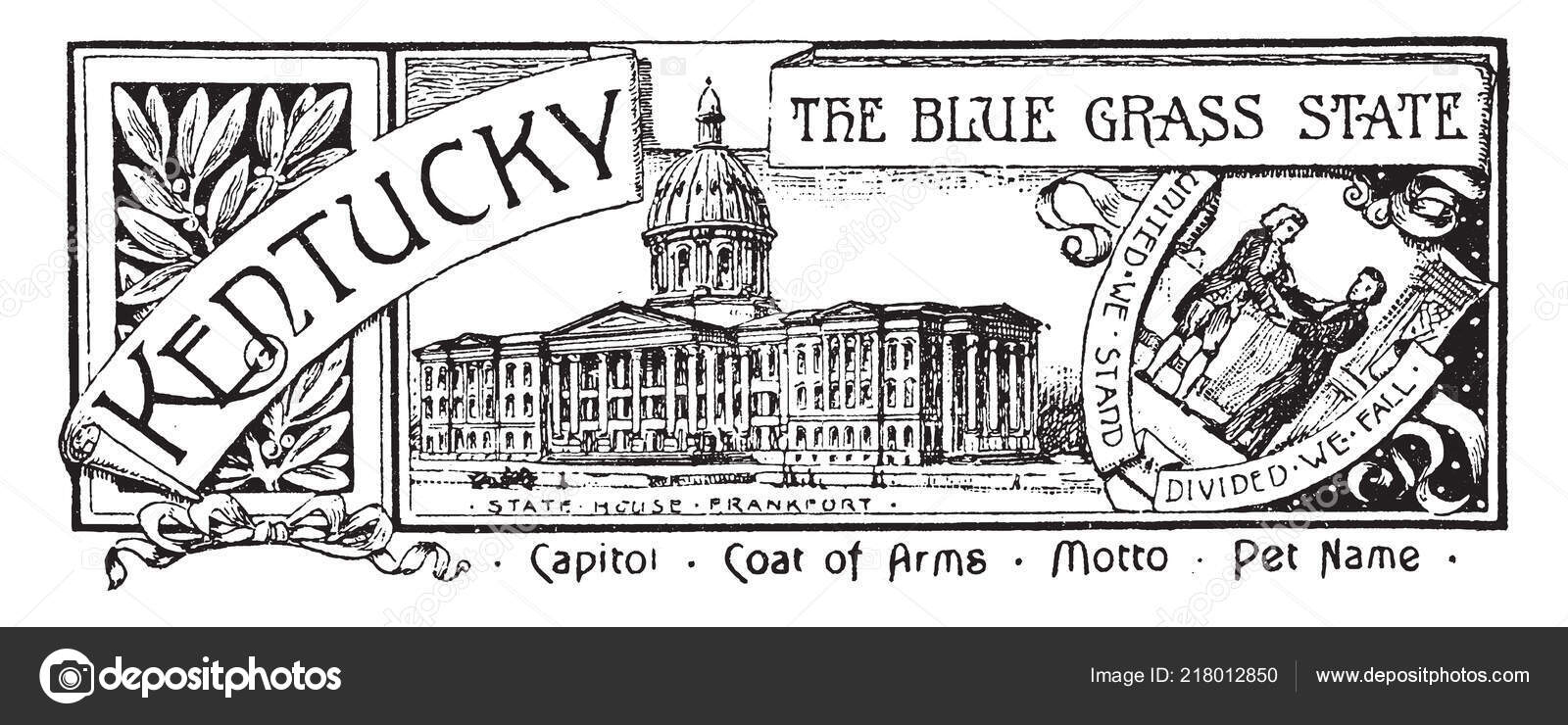 State Banner Kentucky Blue Grass State Seal Has State House Stock ...