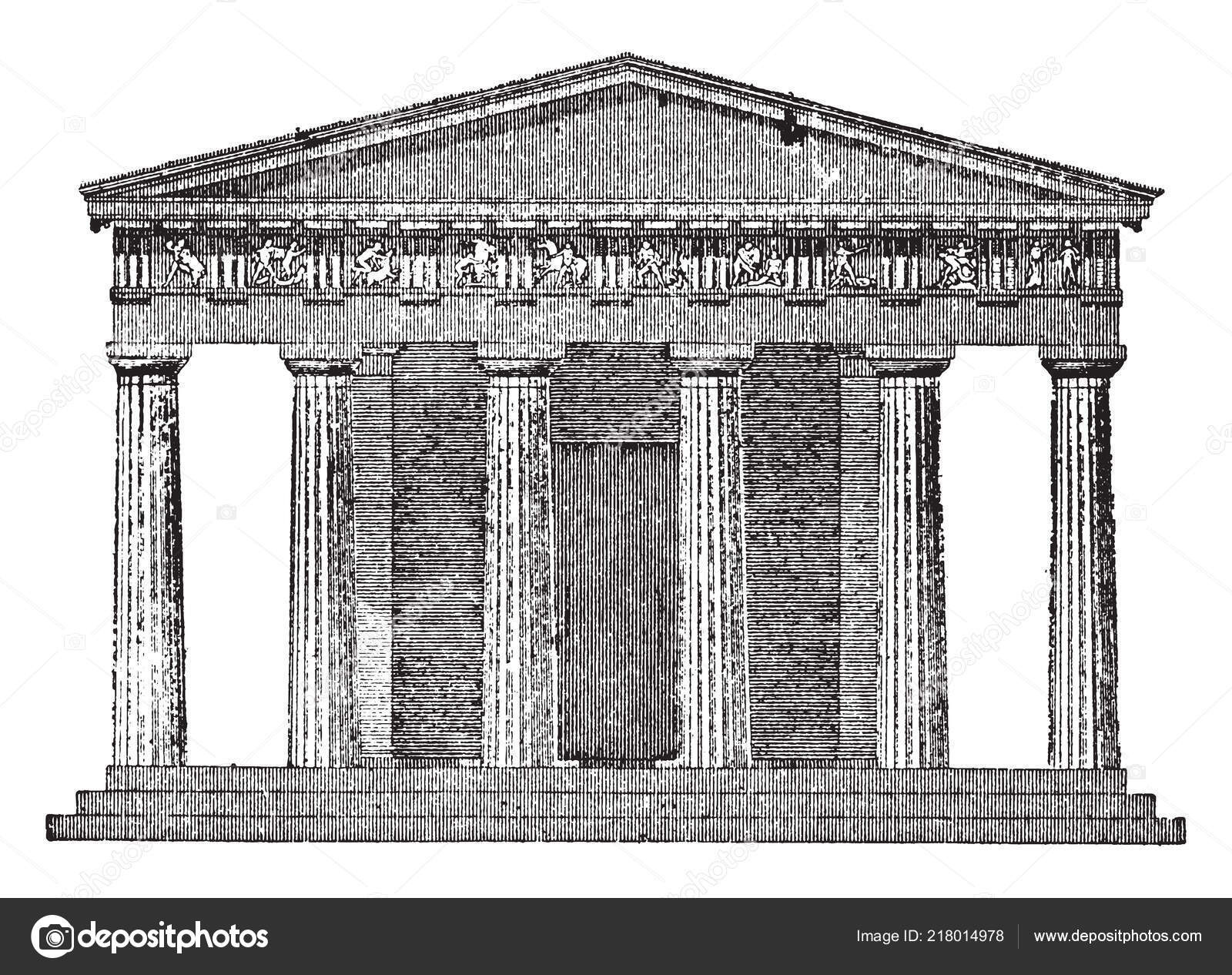 Doric Temple Front Elevation Greek Doric Hexastyle Peripteral Temple ...