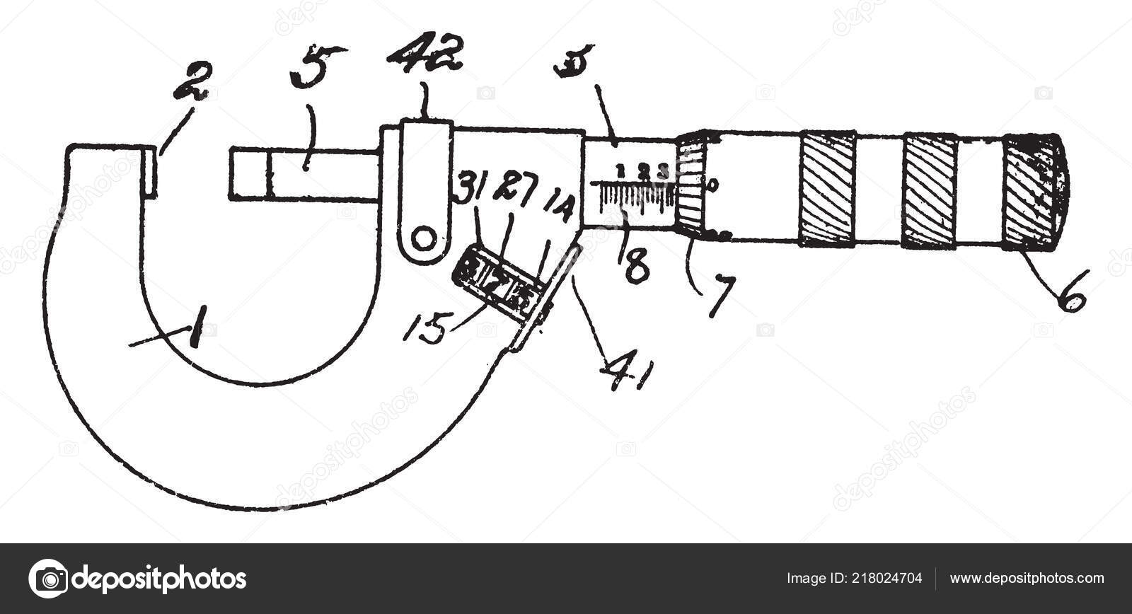 Illustration Represents Micrometer Gage Which Used Measuring Very Small ...
